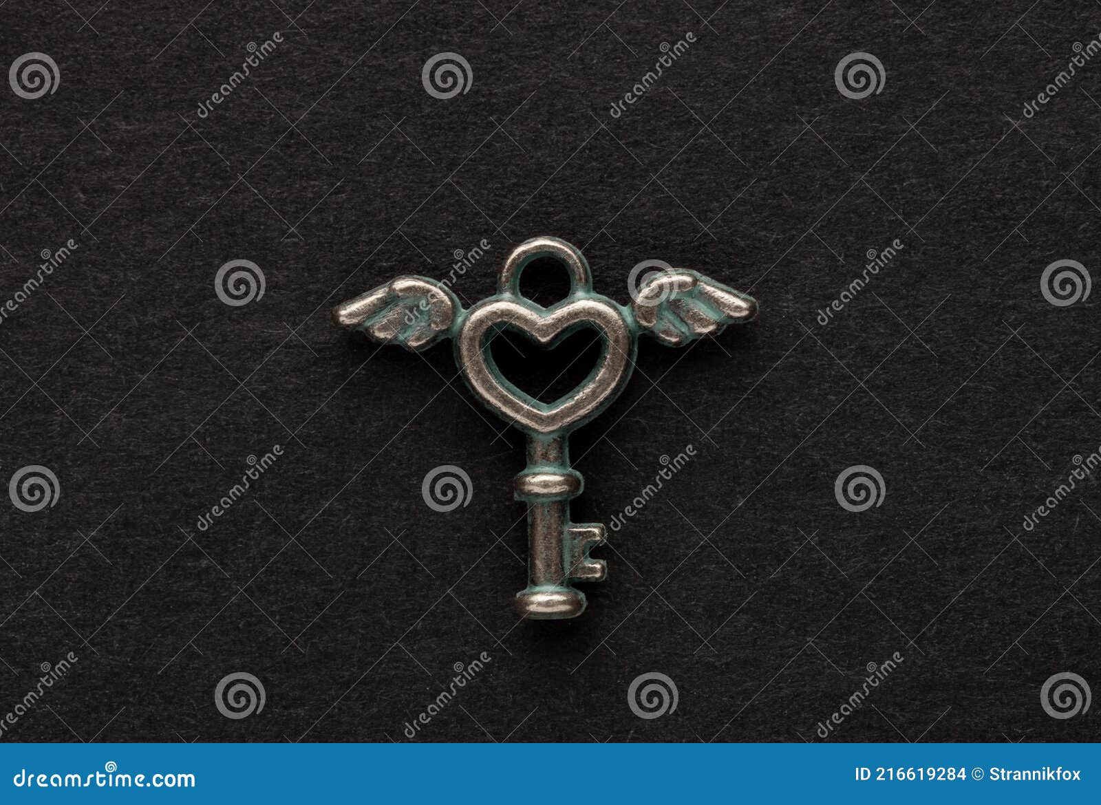 Decorative Metal Key on the Empty Black Background Stock Photo - Image ...