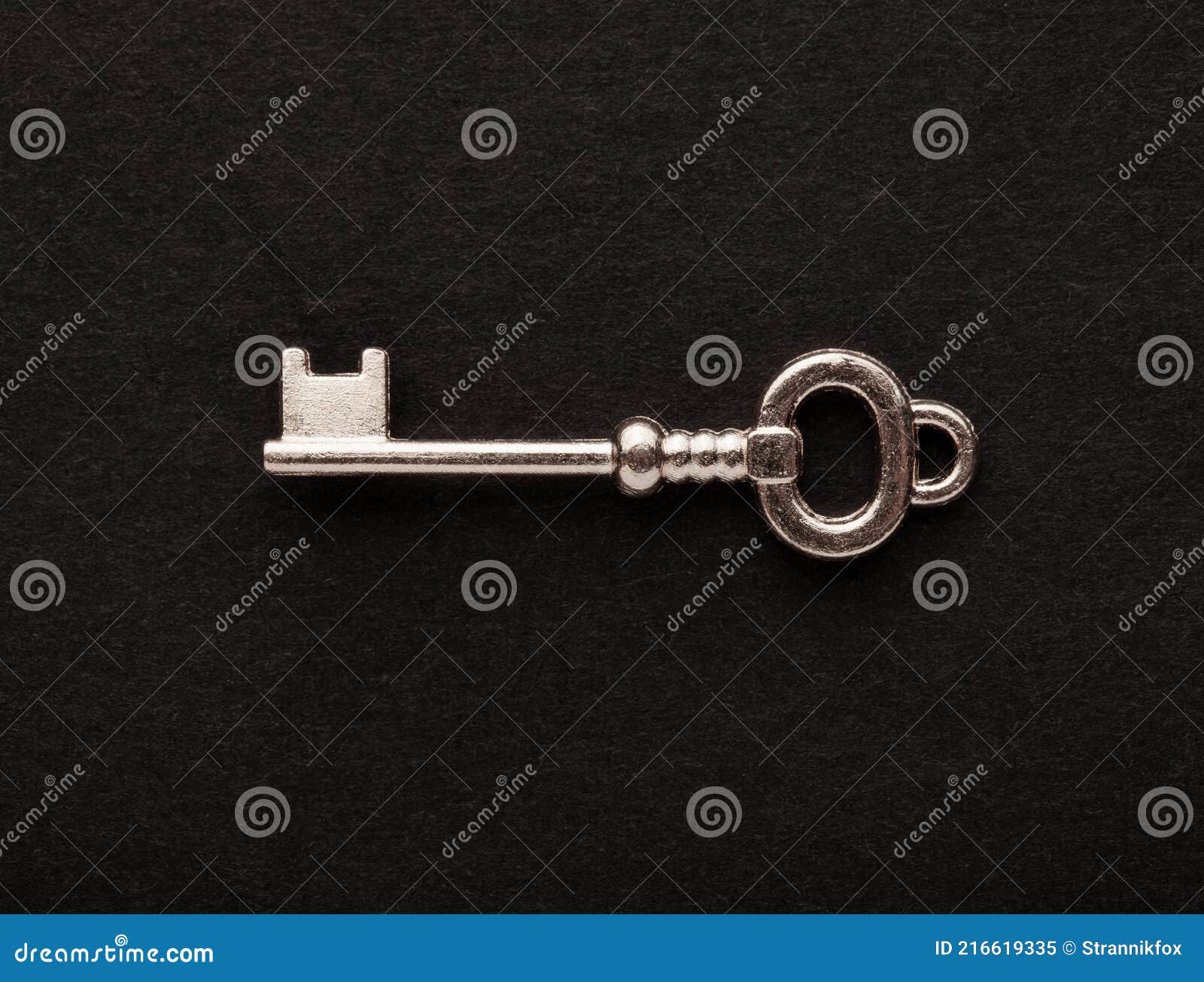 Decorative Metal Key on the Empty Black Background Stock Image - Image ...