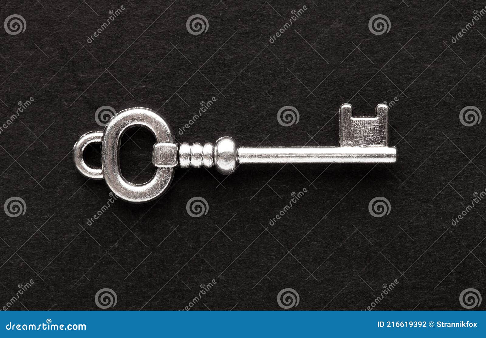 Decorative Metal Key on the Empty Black Background Stock Photo - Image ...