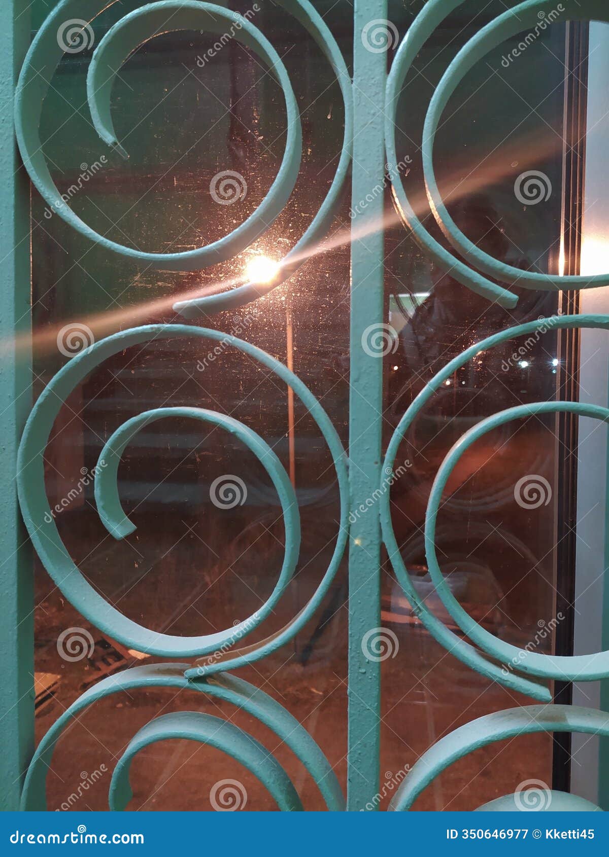 Decorative Metal Lattice in the Shape of Circle on Window Stock ...