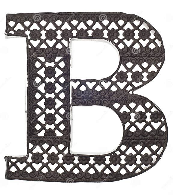 Decorative Metal Letter B stock image. Image of white - 17685953