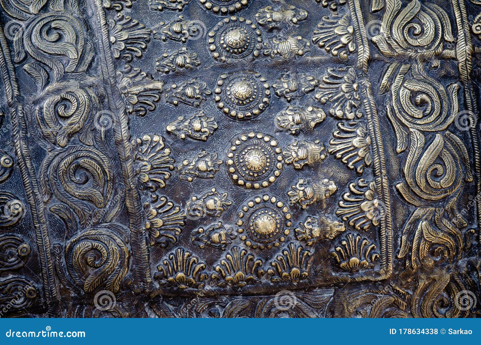 Decorative metal relief stock photo. Image of relief - 178634338
