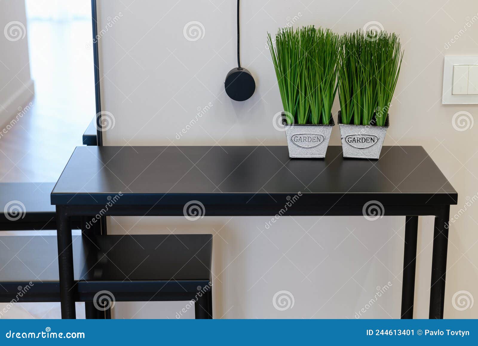 Decorative Metal Table and Decor Elements in the Interior of the House ...