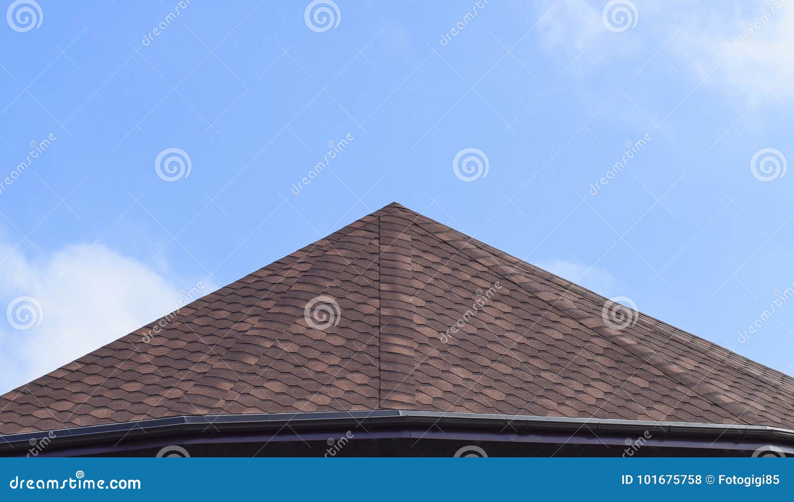 Decorative Metal Tile on a Roof. Types of a Roof of Roofs Stock Photo ...