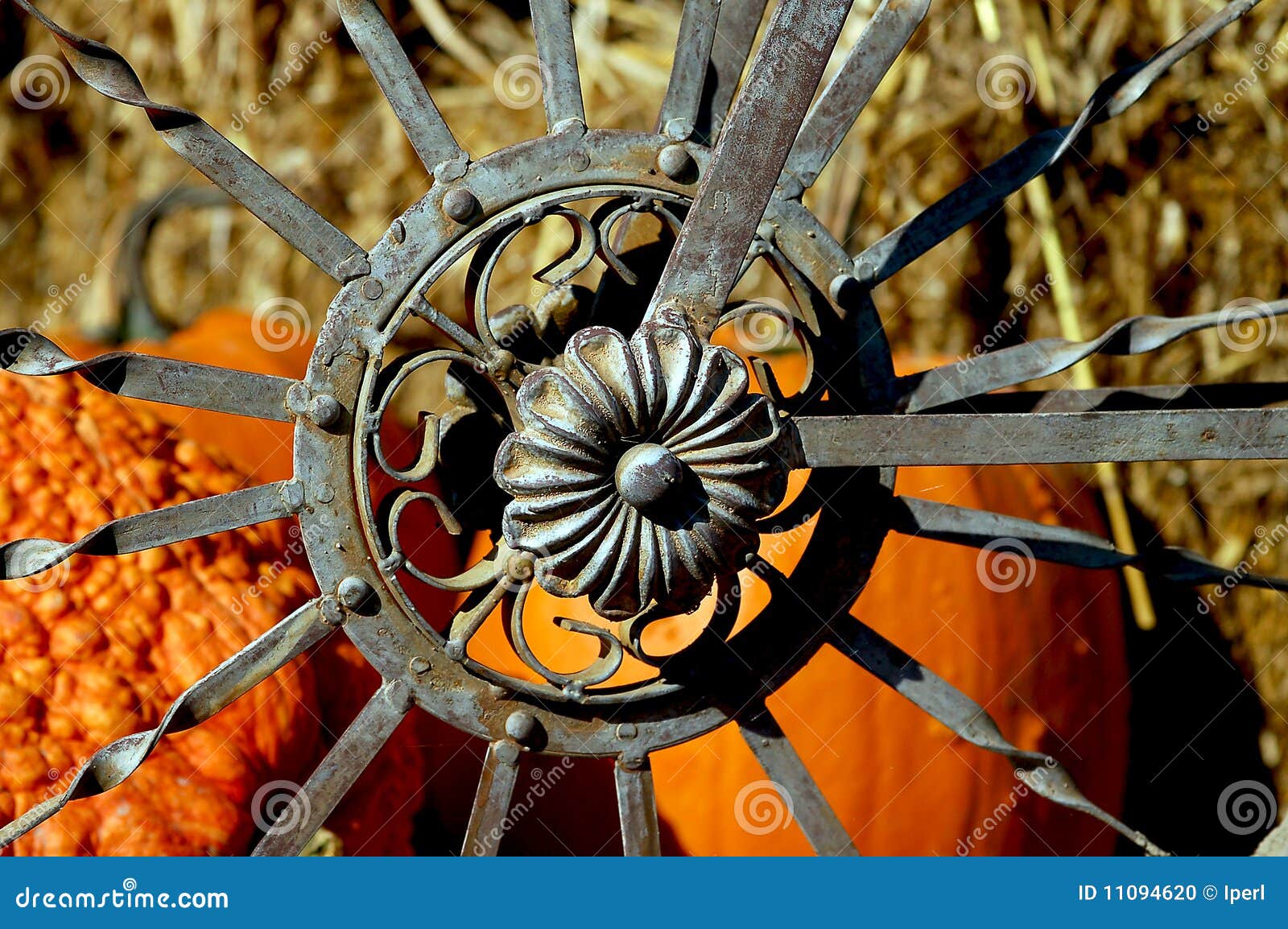 Decorative metal wheel stock photo. Image of autumn, ornate - 11094620