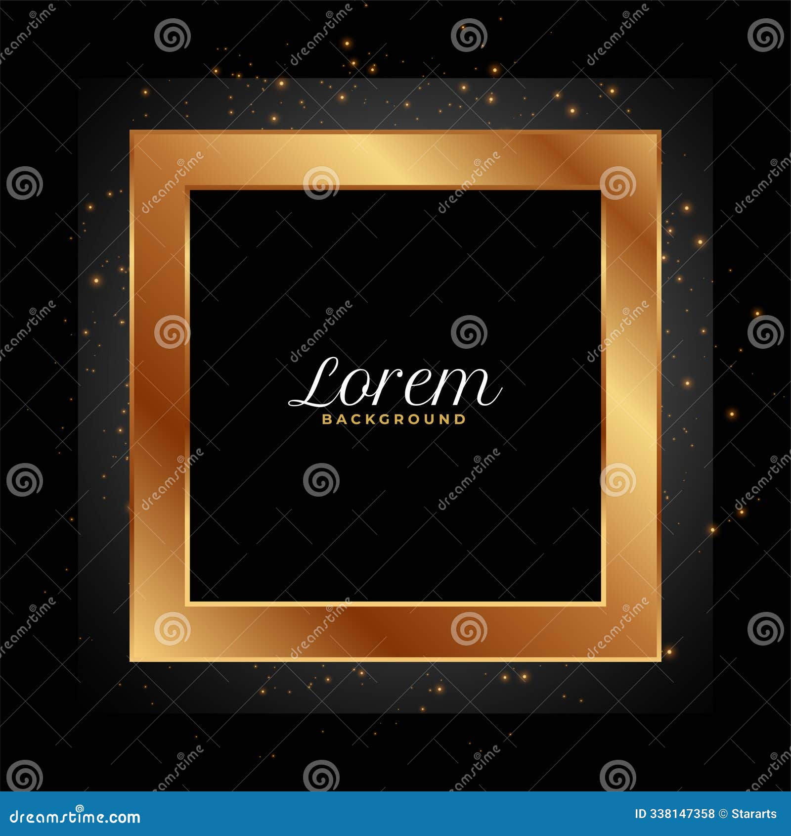 Decorative and Modern Golden Empty Frame Dark Background Stock ...