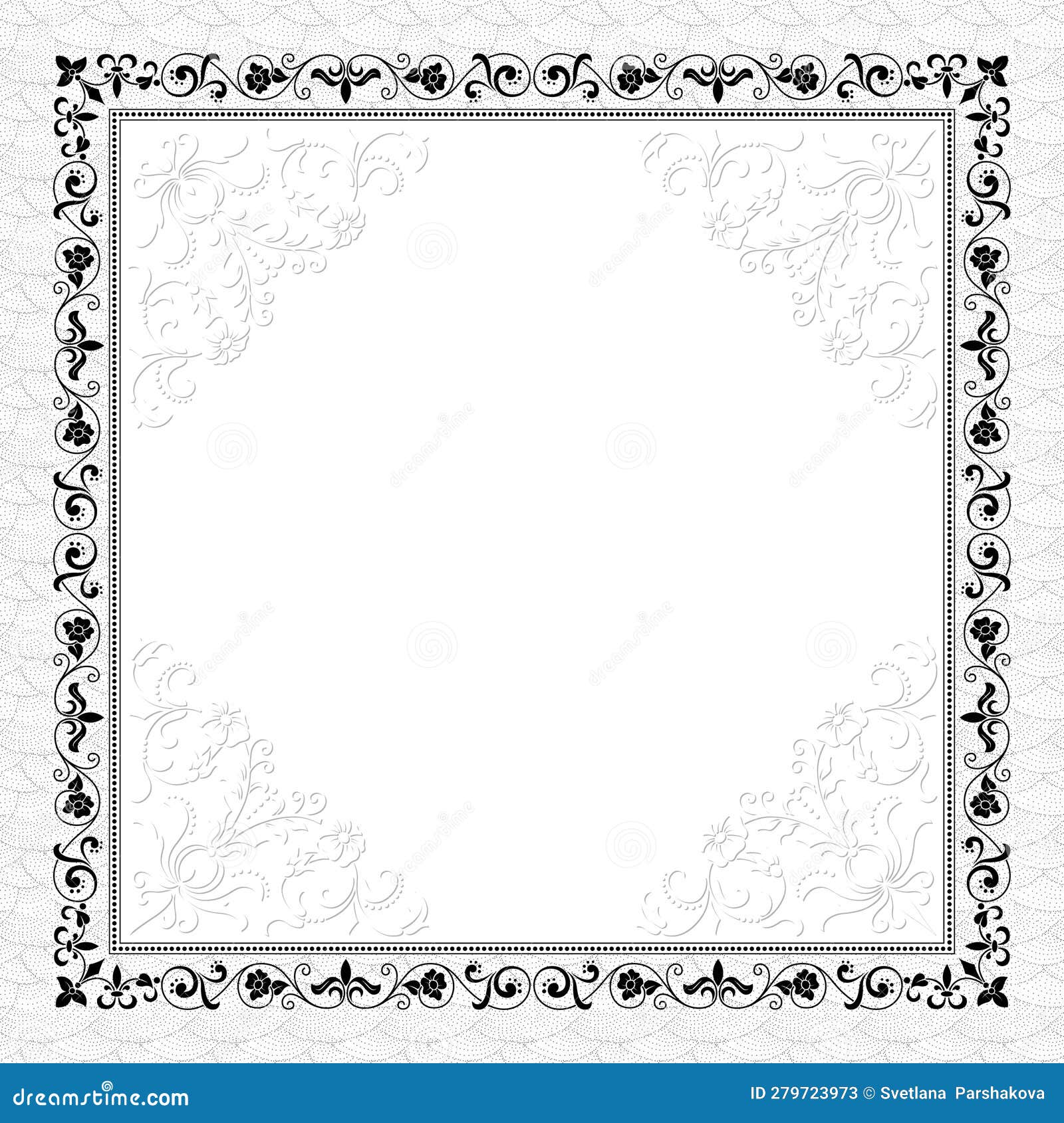 Decorative Monochrome Square Framework. Stock Vector - Illustration of ...