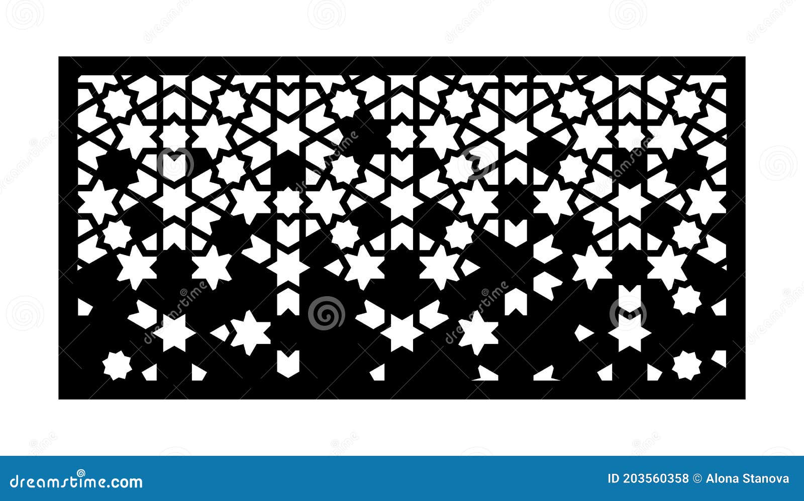 Decorative Moroccan Fence Template. Laser Cut Vector Panel, Screen ...
