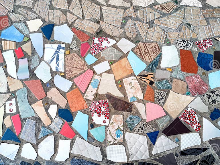 A Decorative Mosaic Made of Diverse Tile Pieces Featuring an Array of ...