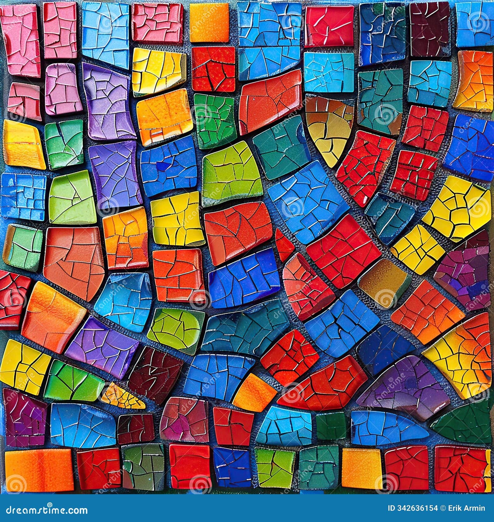 Decorative Mosaic Tile Art with Bright, Bold Colors Stock Photo - Image ...