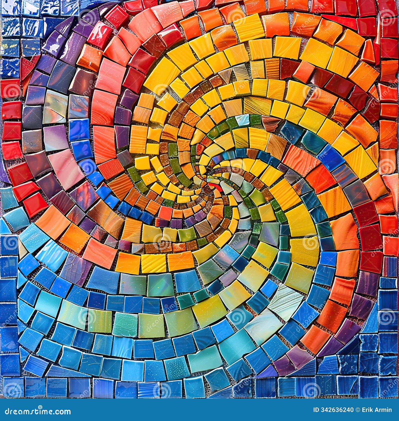 Decorative Mosaic Tile Art with Bright, Bold Colors Stock Photo - Image ...
