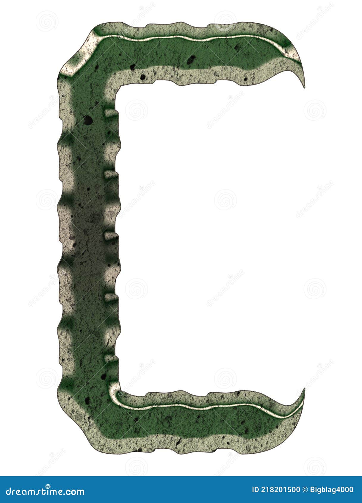 Decorative Mossy Concrete Letter.Grunge Art Font. Stock Illustration ...