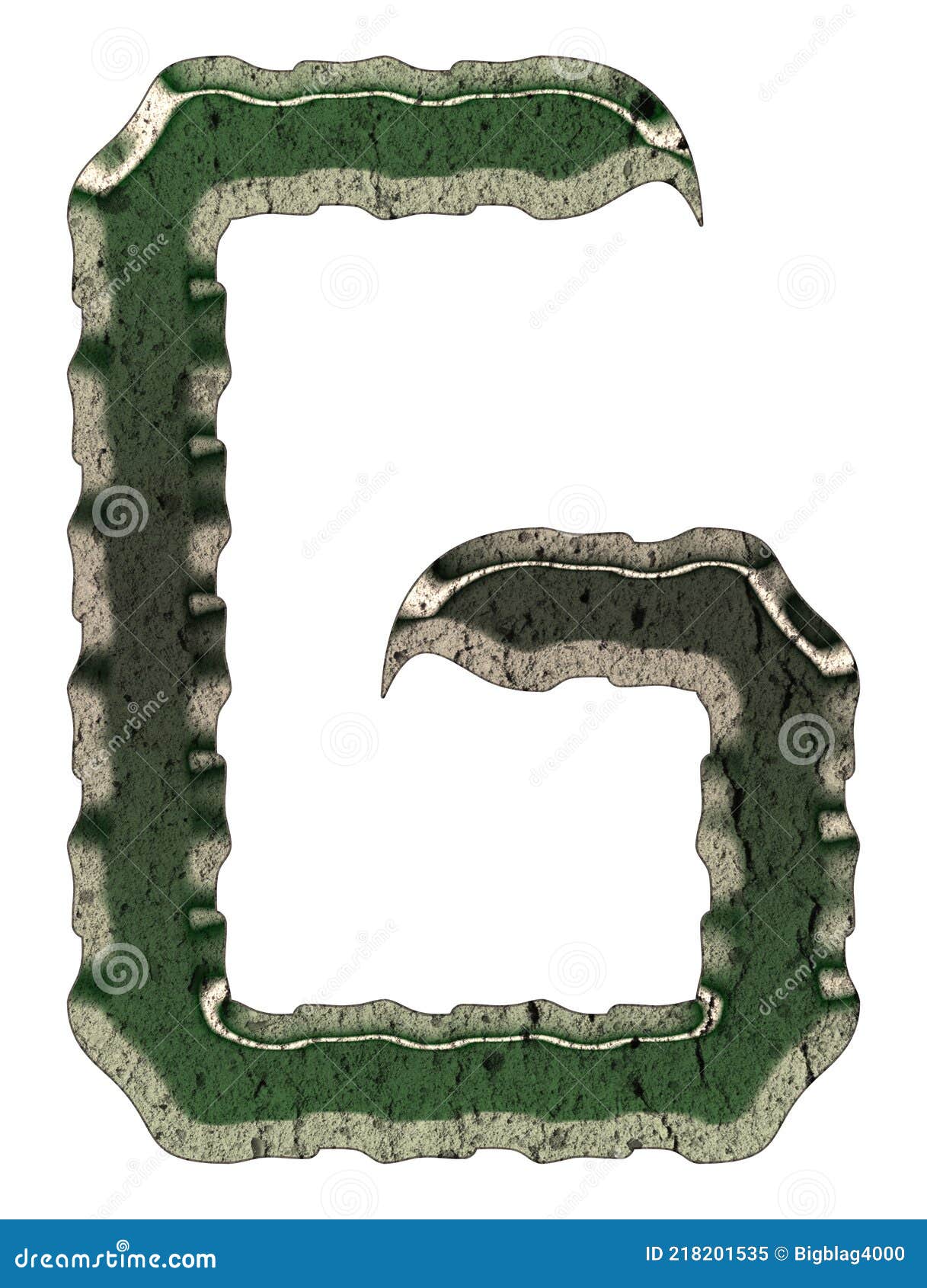Decorative Mossy Concrete Letter.Grunge Art Font. Stock Illustration ...