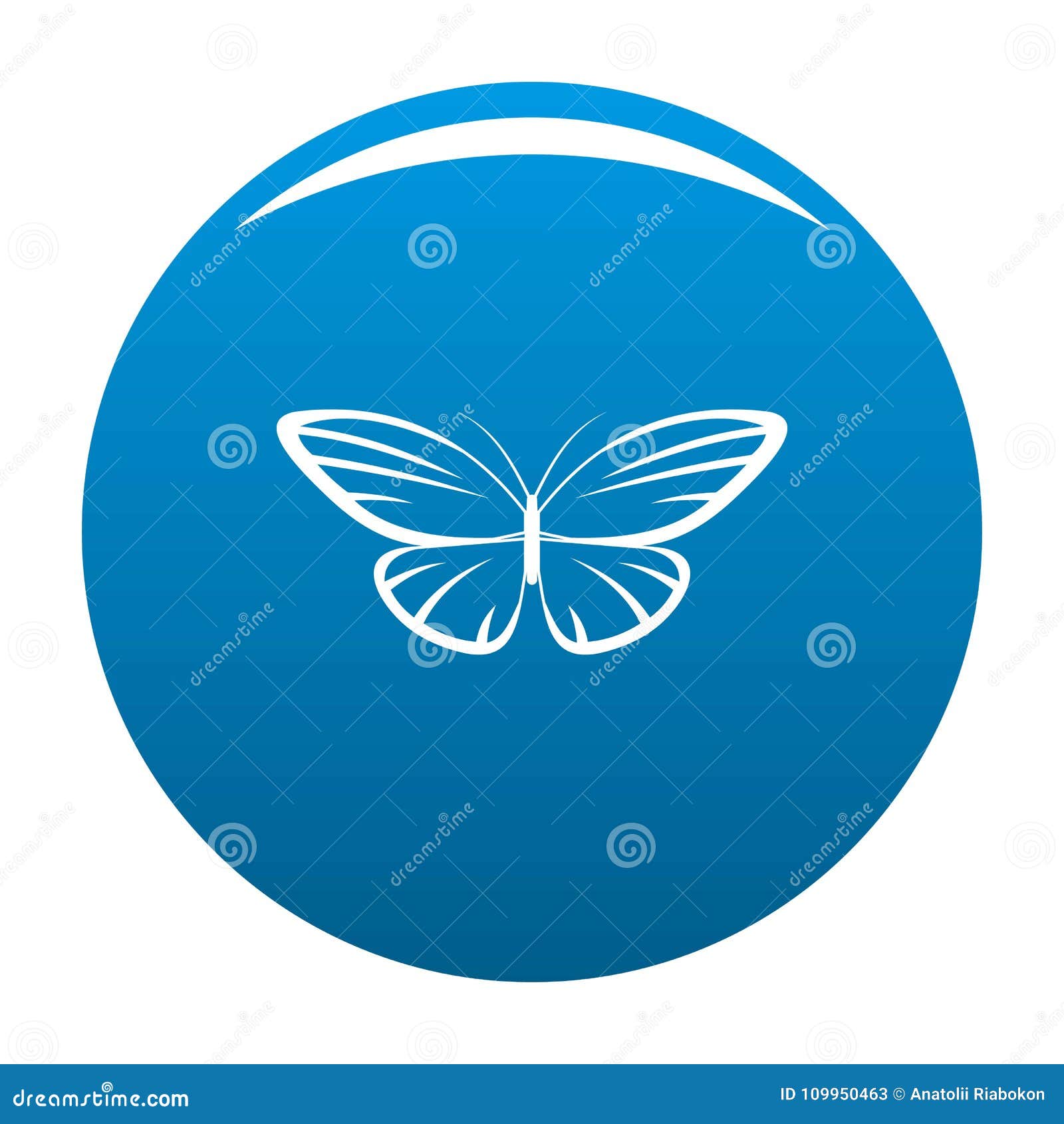 Decorative Moth Icon Blue Vector Stock Vector - Illustration of vector ...