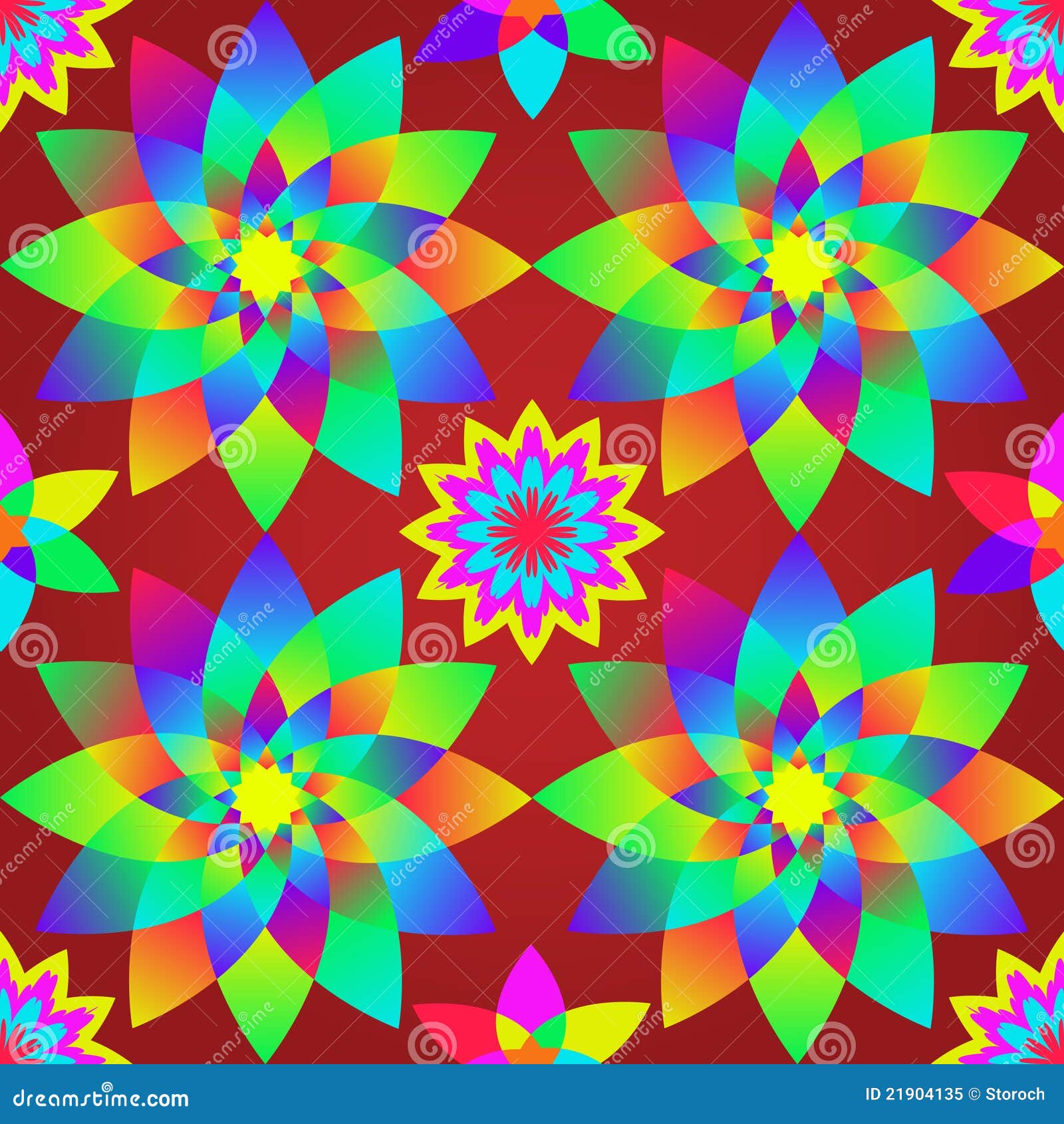 Decorative Motley Pattern with Geometric Flowers. Stock Vector ...