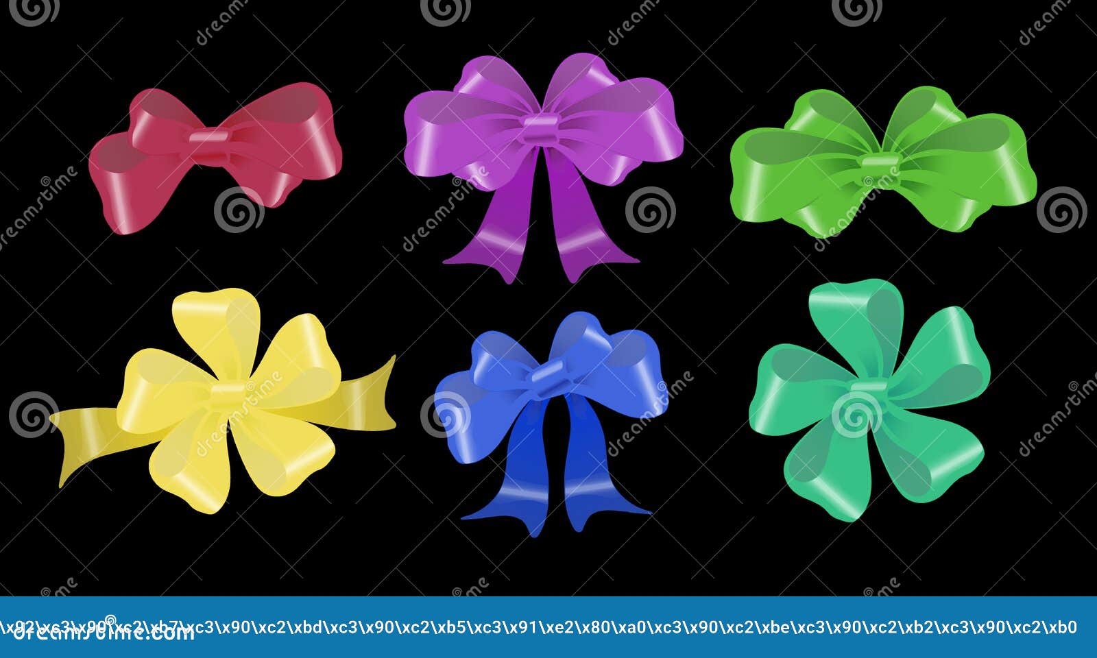Decorative Multi-colored Bows of Various Shapes Stock Vector ...