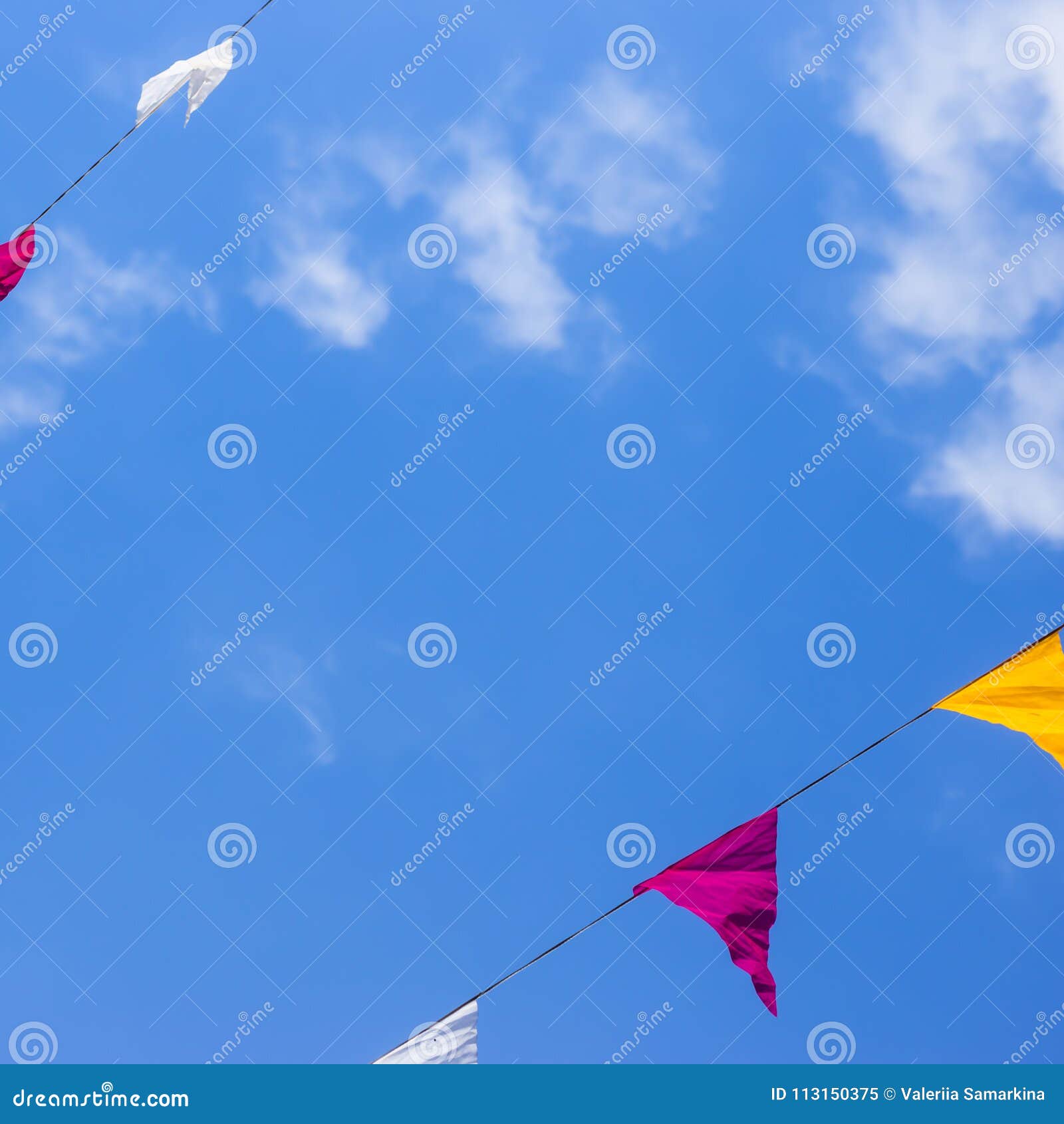 Decorative Multi-colored Flags Stock Image - Image of summer, design ...