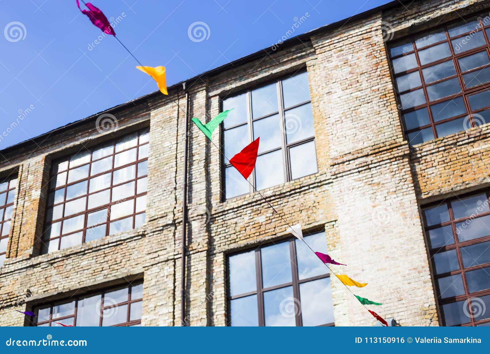 Decorative Multi-colored Flags Stock Photo - Image of bright, events ...
