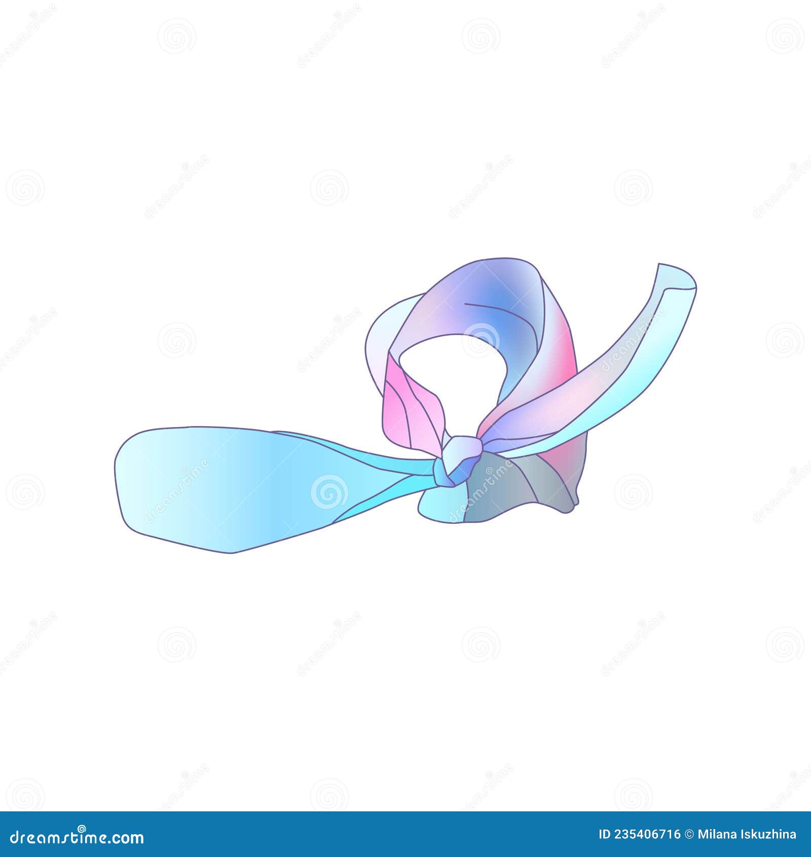 Decorative Multicolor Bow with Long Ribbon Isolated on White Background ...