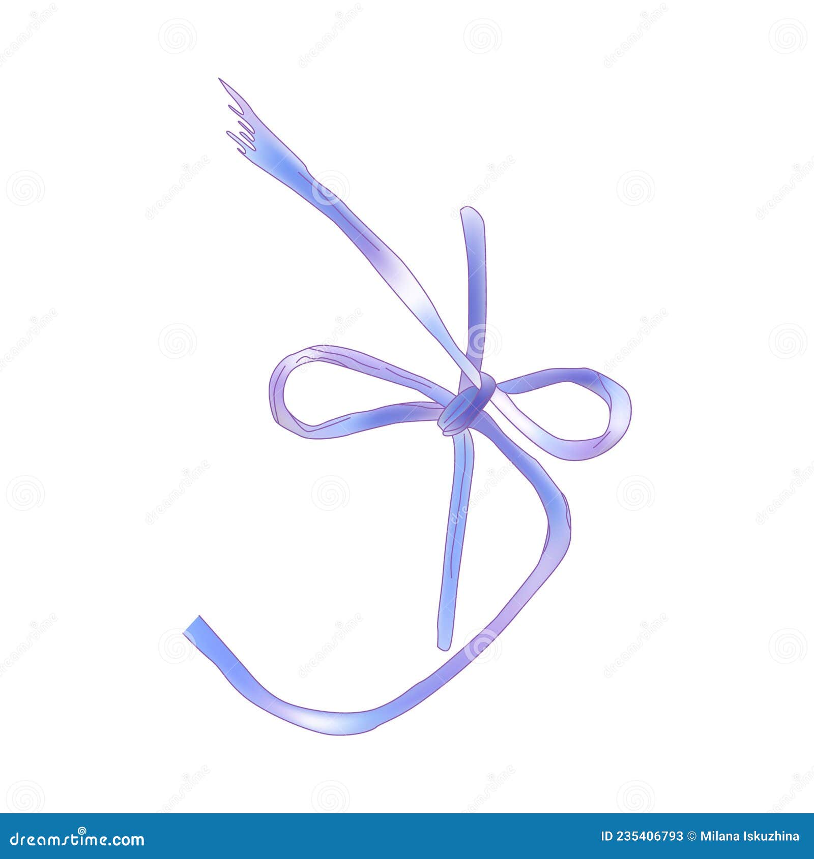 Decorative Multicolor Bow with Long Ribbon Isolated on White Background ...