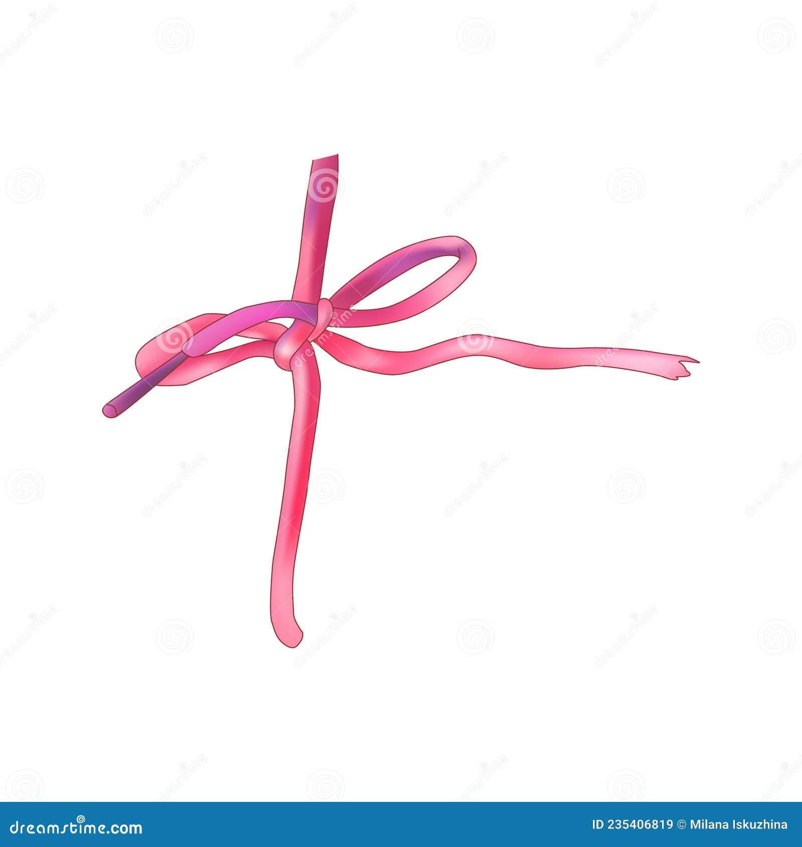 Decorative Multicolor Bow with Long Ribbon Isolated on White Background ...