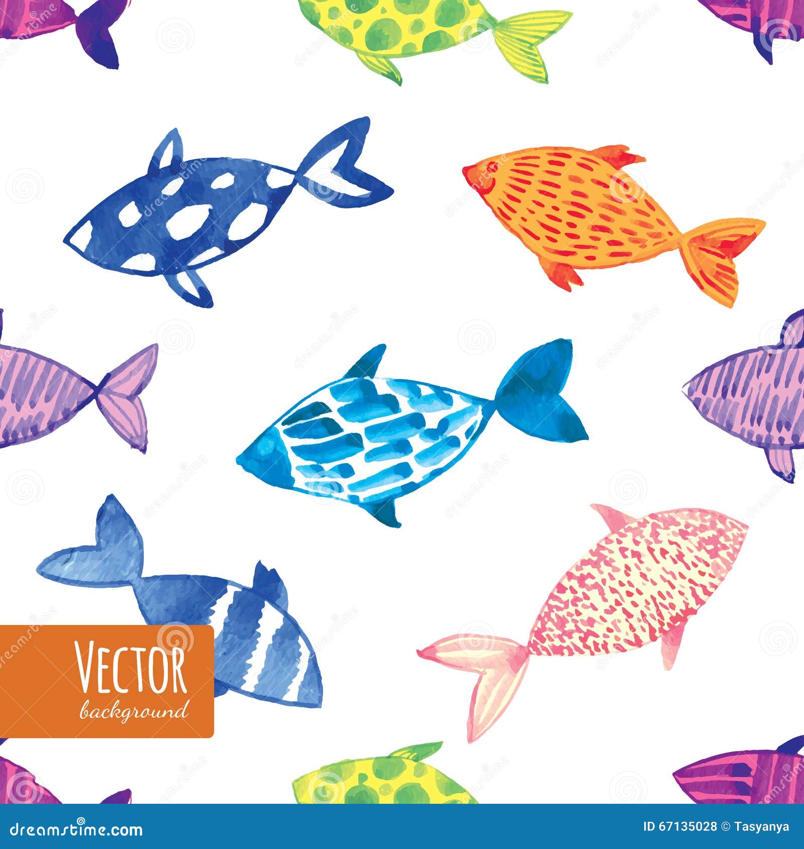 Decorative Multicolor Fishes Pattern Seamless Stock Vector ...