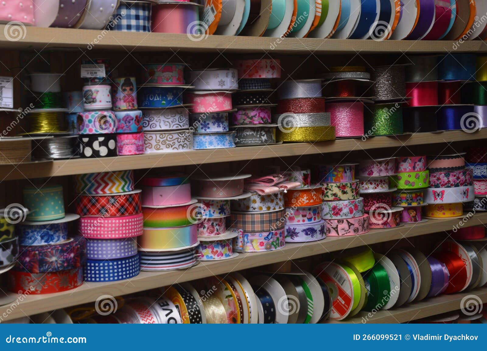 Multicolor satin ribbon stock image. Image of pattern - 266099521