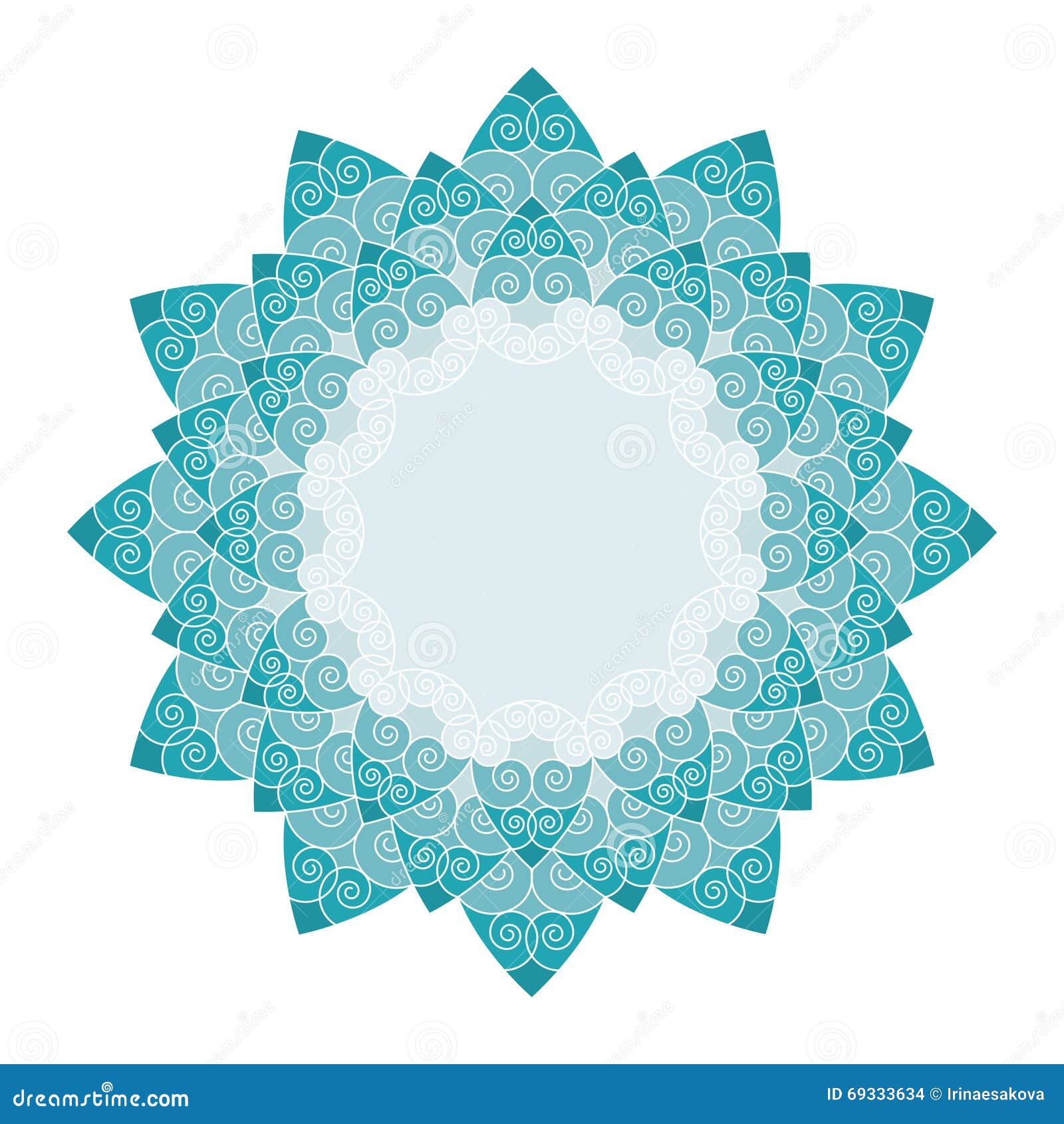 Decorative Multicolor-turquoise Line Art Flower Stock Vector ...