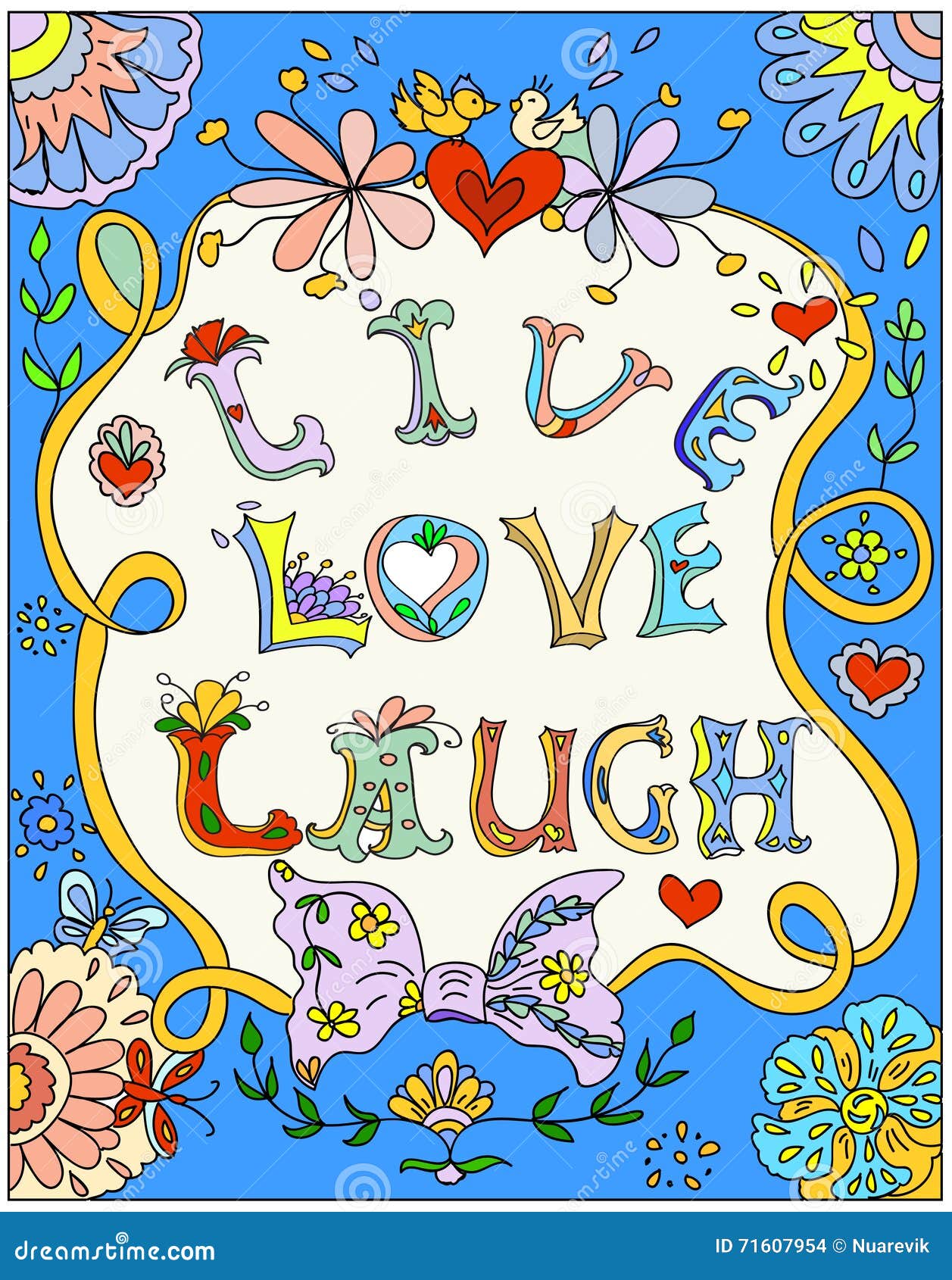Decorative Multicolored Poster Live Love Laugh Stock Illustration ...