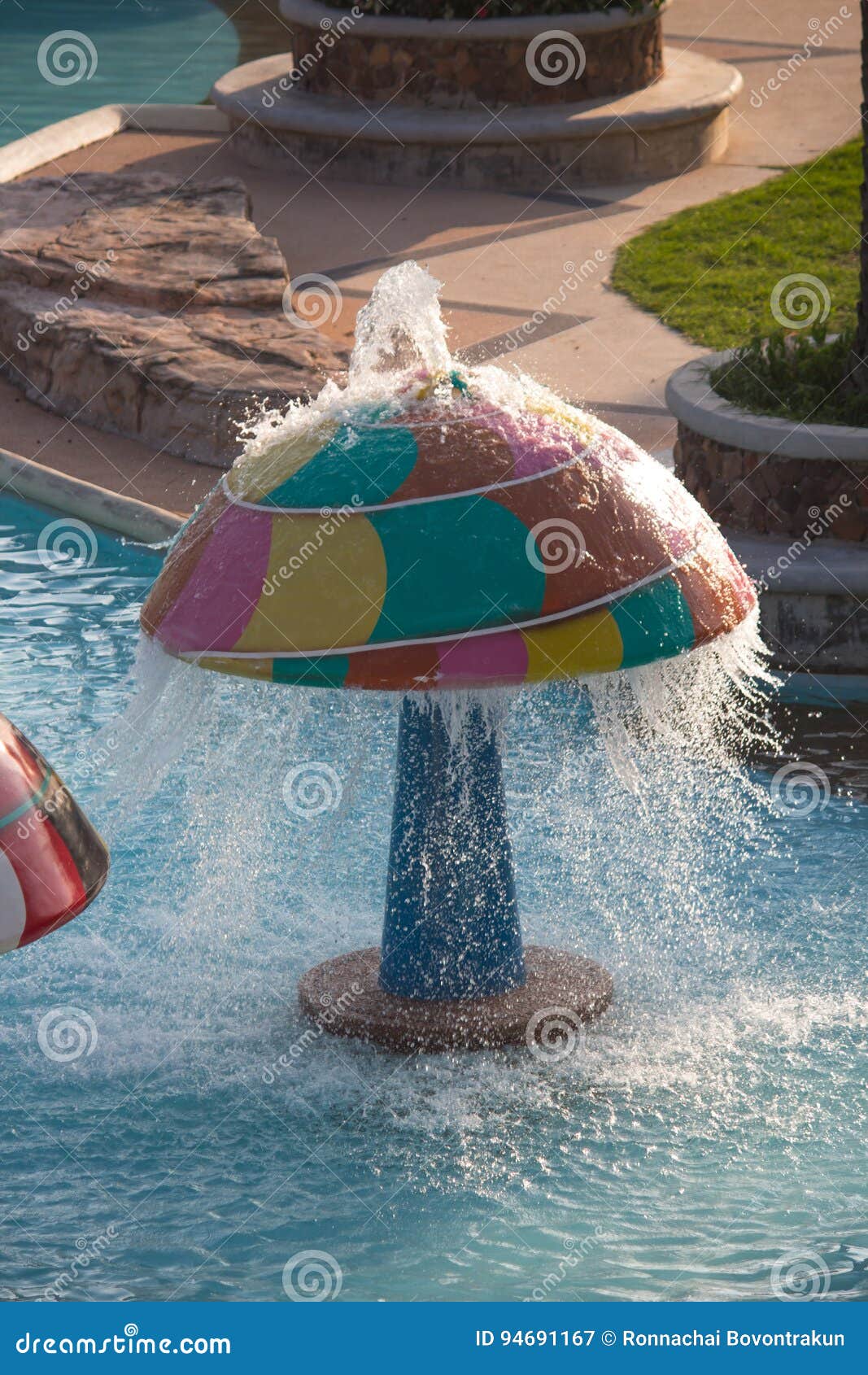 Decorative Mushroom in the Water Park Stock Image - Image of refreshing ...