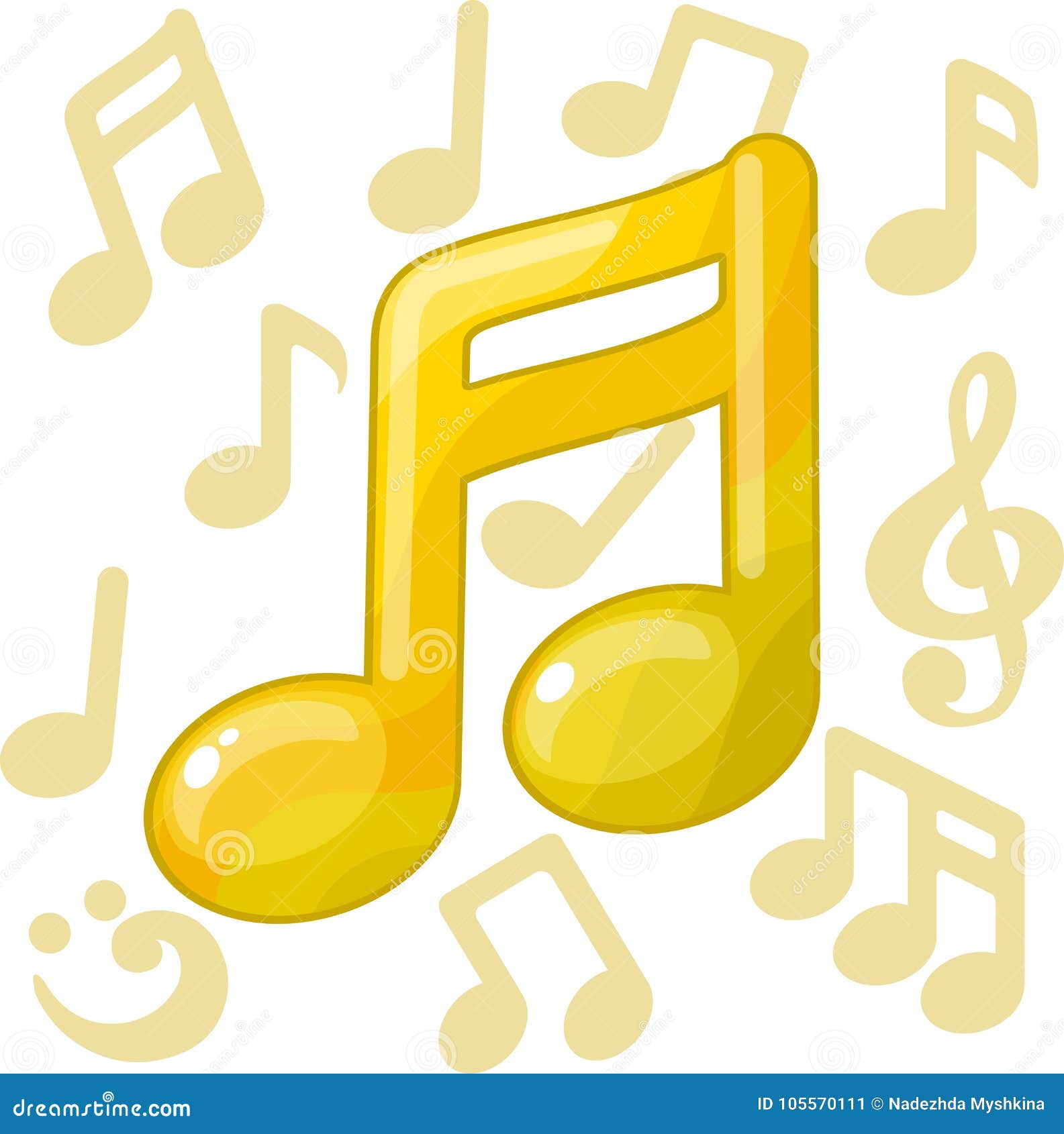 Decorative Musical Cartoon Note Stock Vector - Illustration of cartoon ...