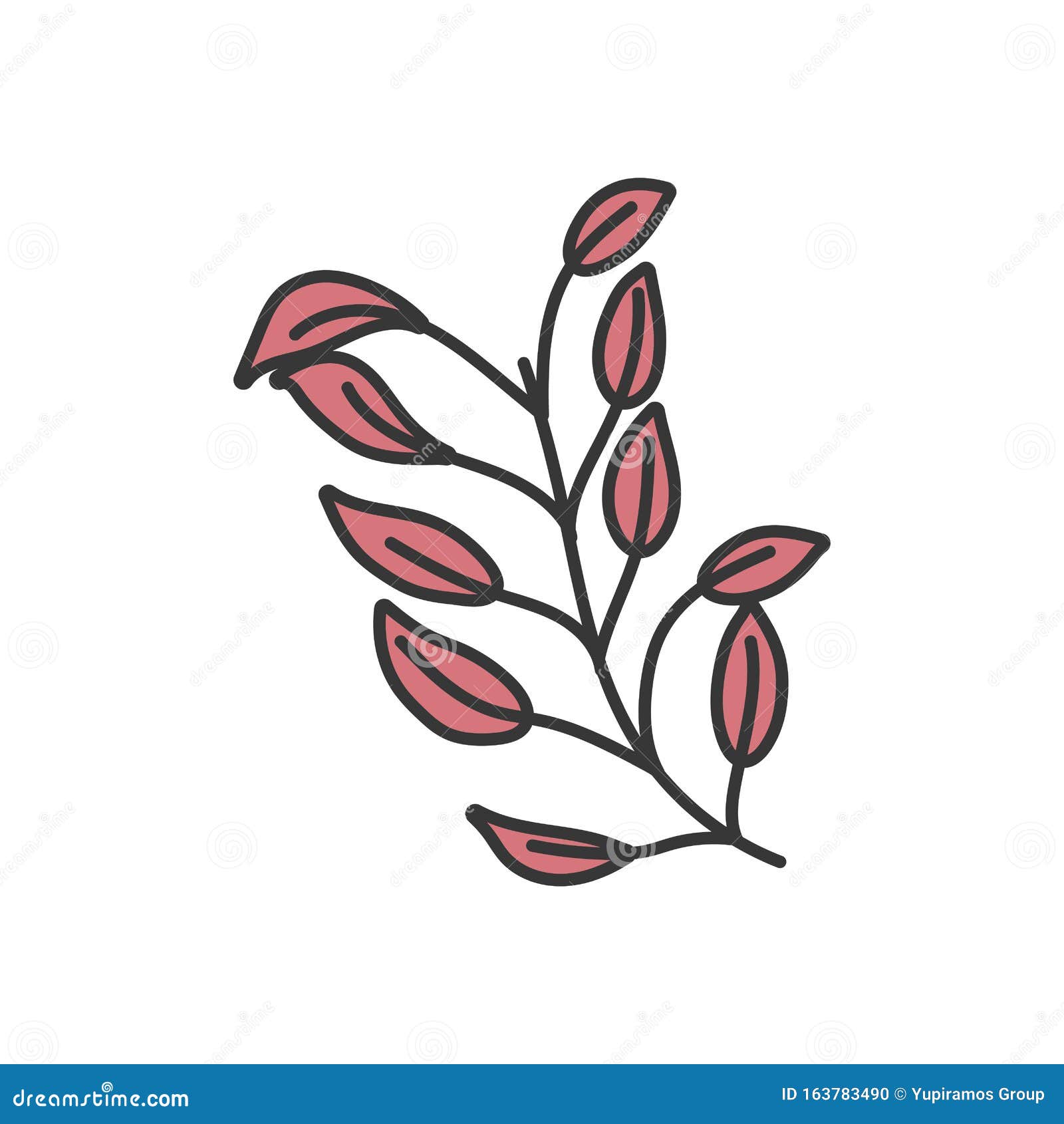 Decorative Nature Foliage Leaves Branch Icon Stock Vector ...