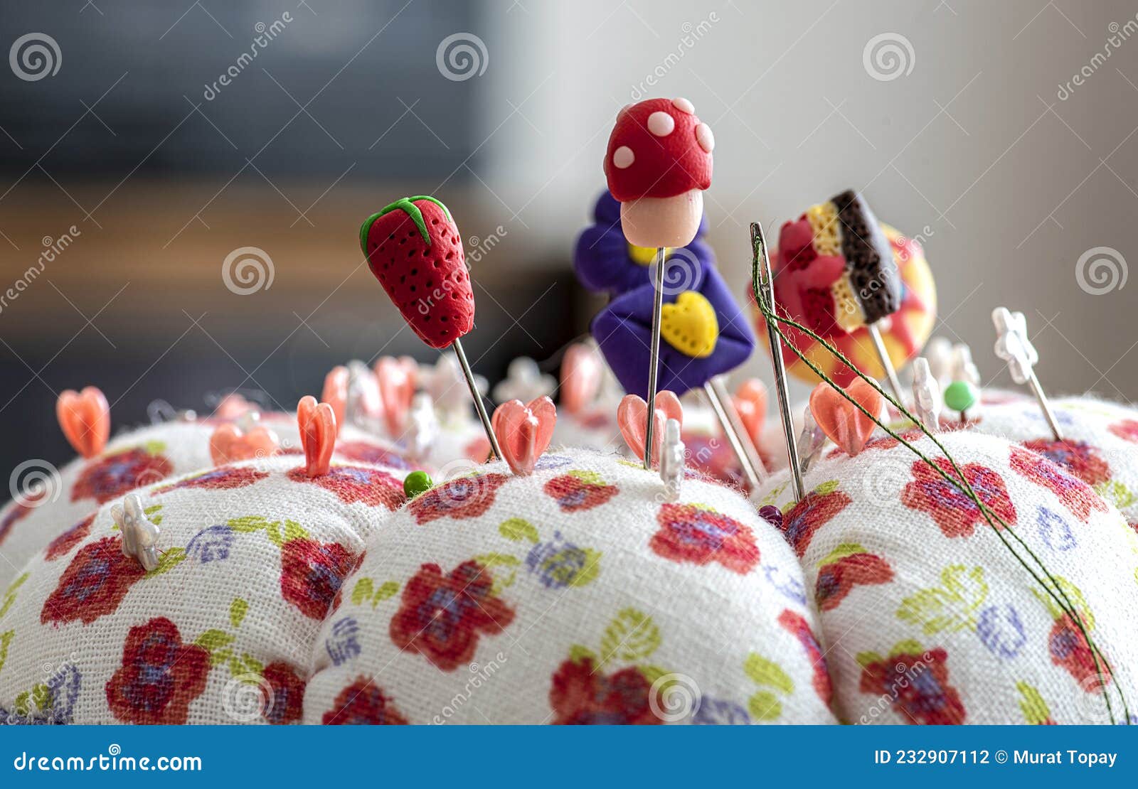 Decorative Needlepoint with Patterns Made of Felt and Threaded Sewing ...