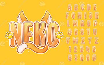 Decorative Neko Font and Alphabet Vector Design Stock Vector ...