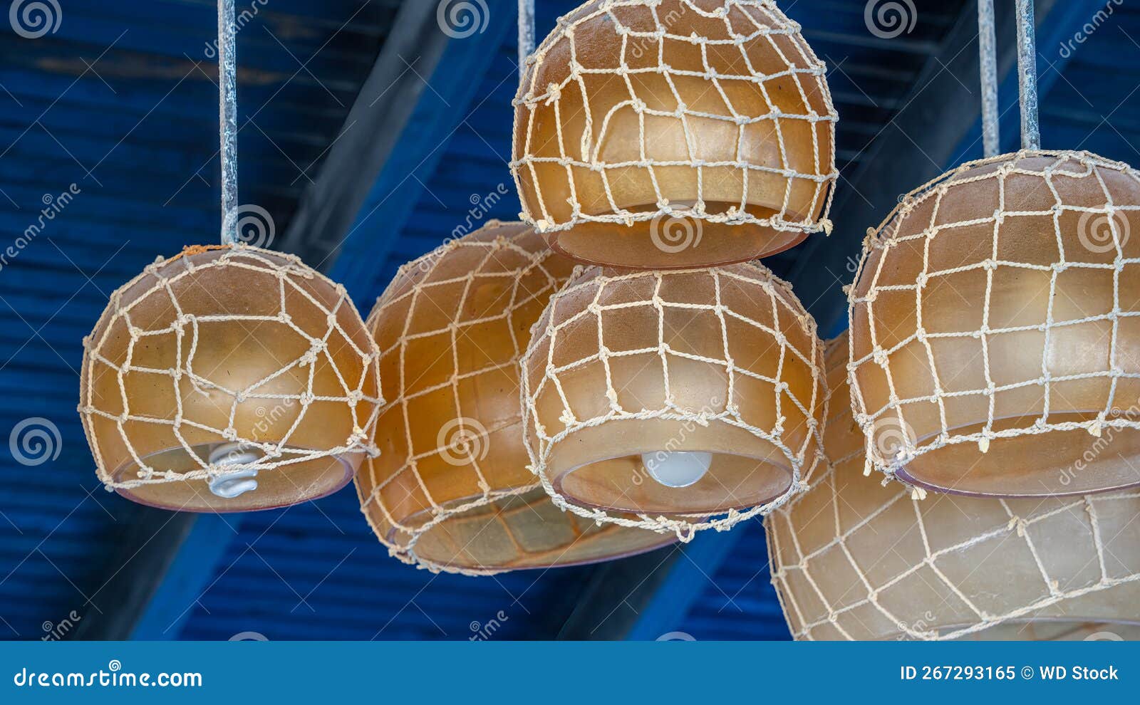 Decorative Net Lights Hanging from the Ceiling Stock Image - Image of ...