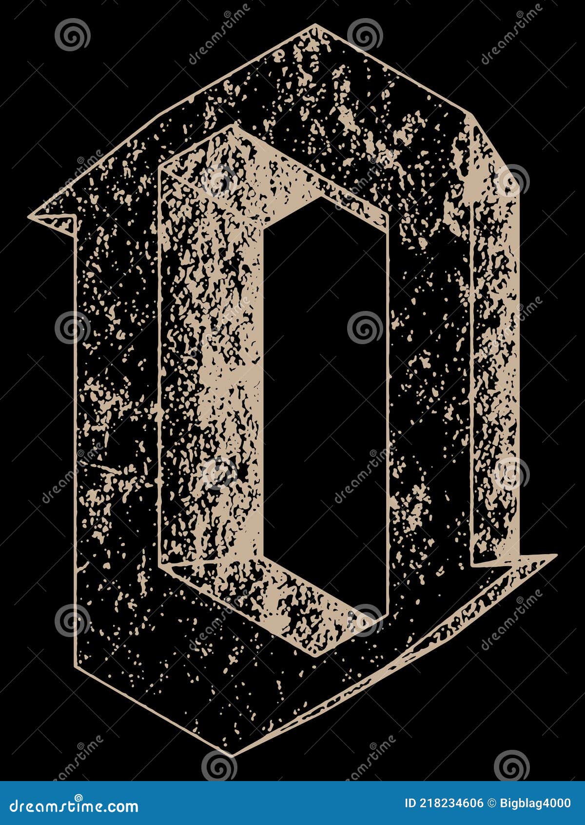 Decorative Number on Black Background.Modern Gothic Style Font. Stock ...
