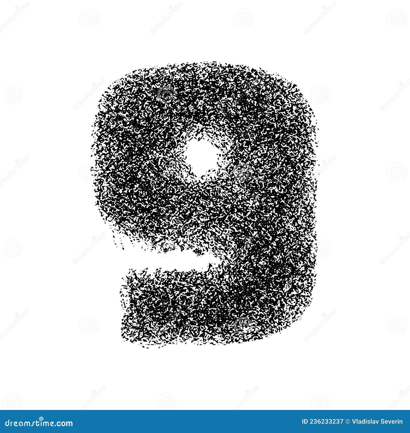 Decorative Number 9 Made of Particles Isolated Stock Vector ...