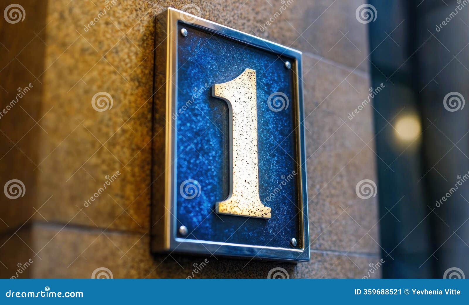 Decorative Number One Sign on a Wall Stock Illustration - Illustration ...