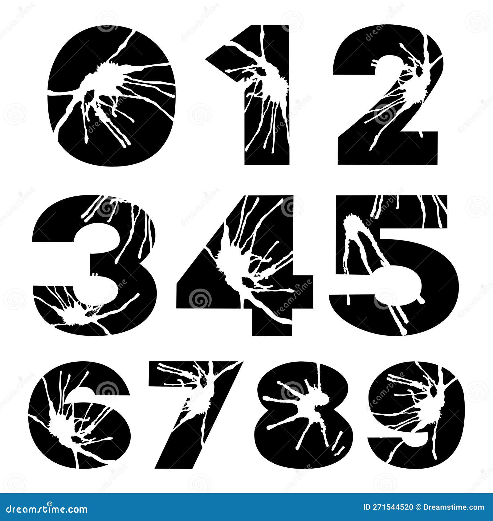 SPF016 Splash - Number stock vector. Illustration of abstract - 271544520