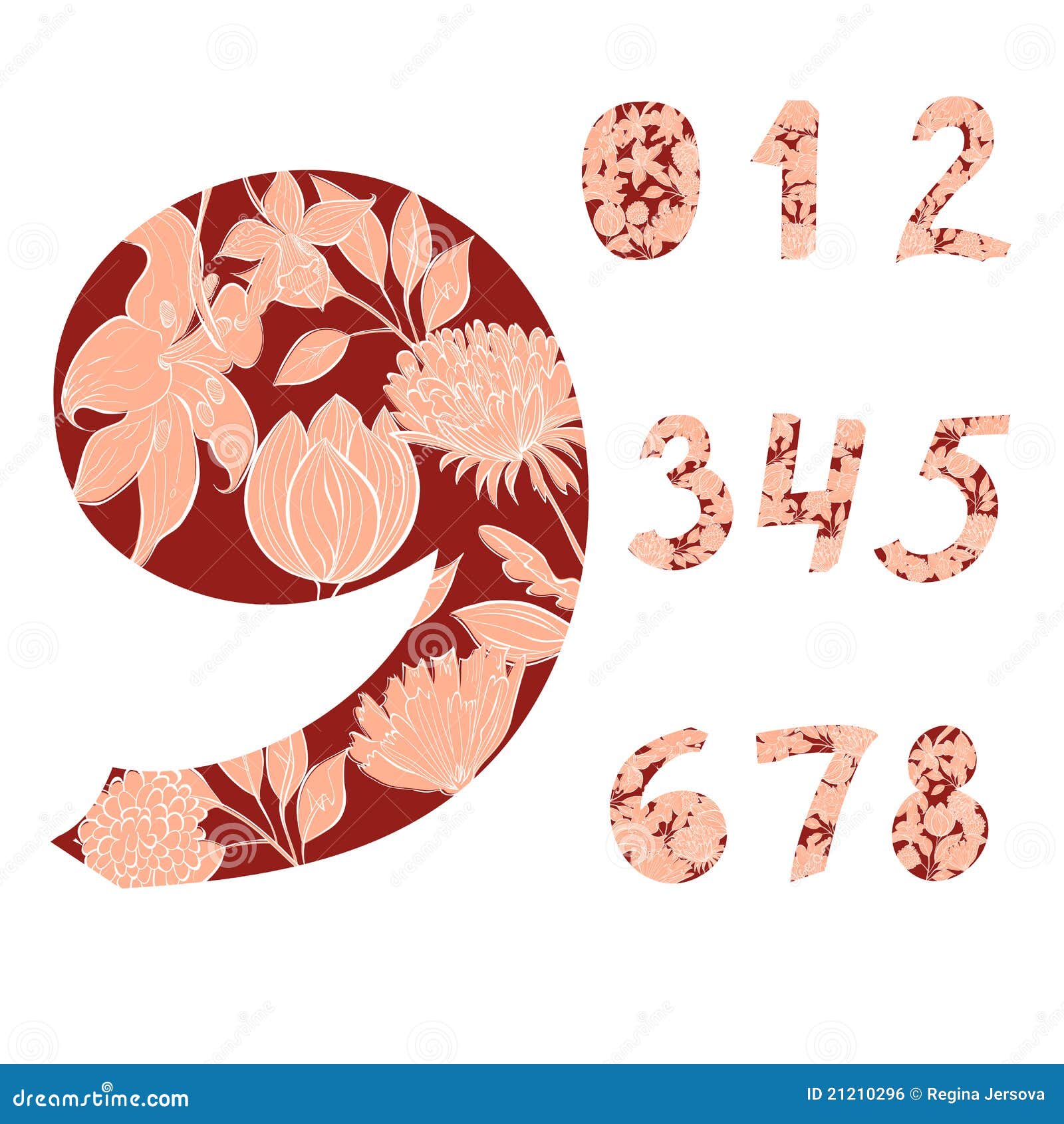 Decorative numbers stock vector. Illustration of numeric - 21210296