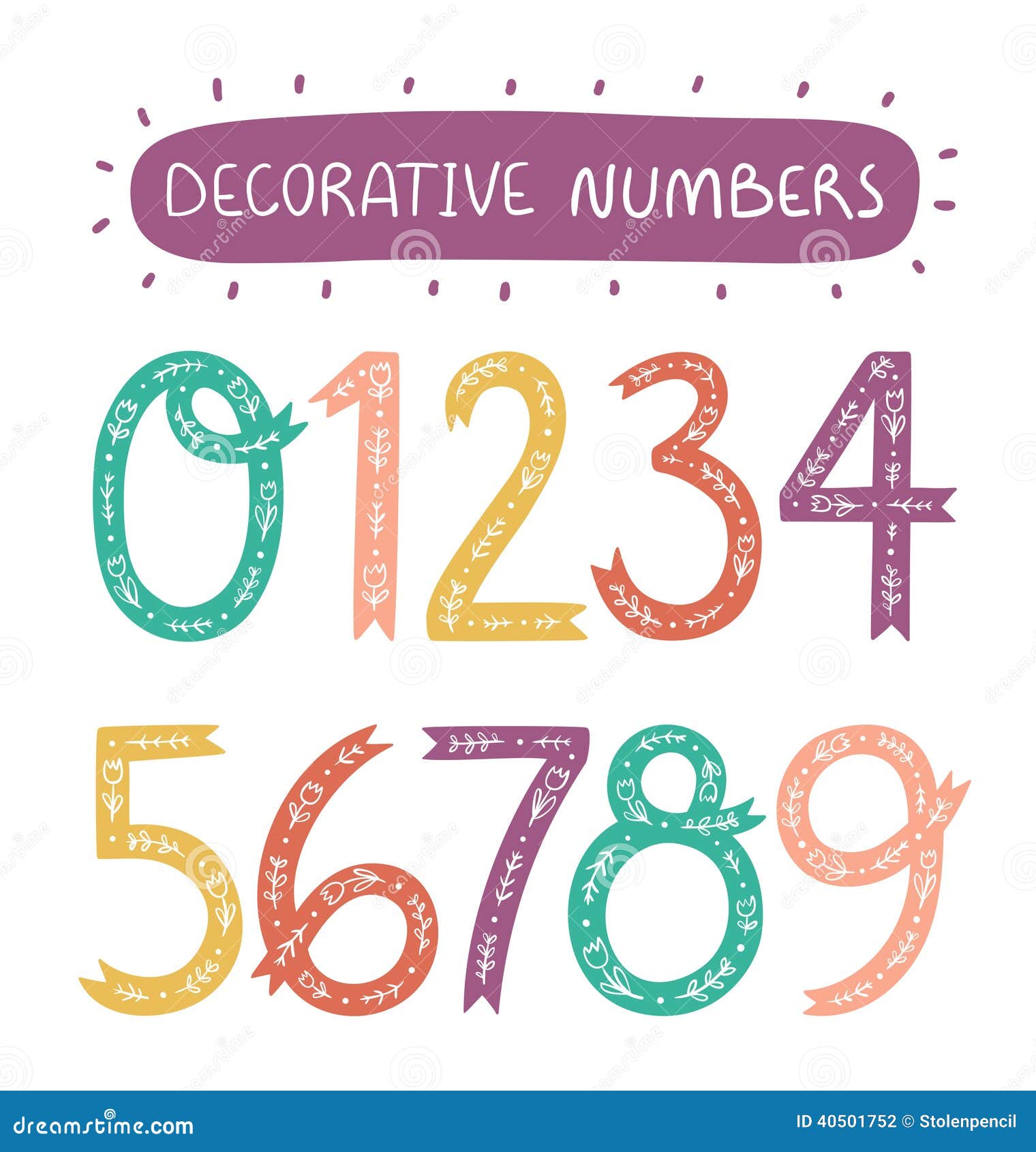 Decorative numbers stock vector. Illustration of birthday - 40501752