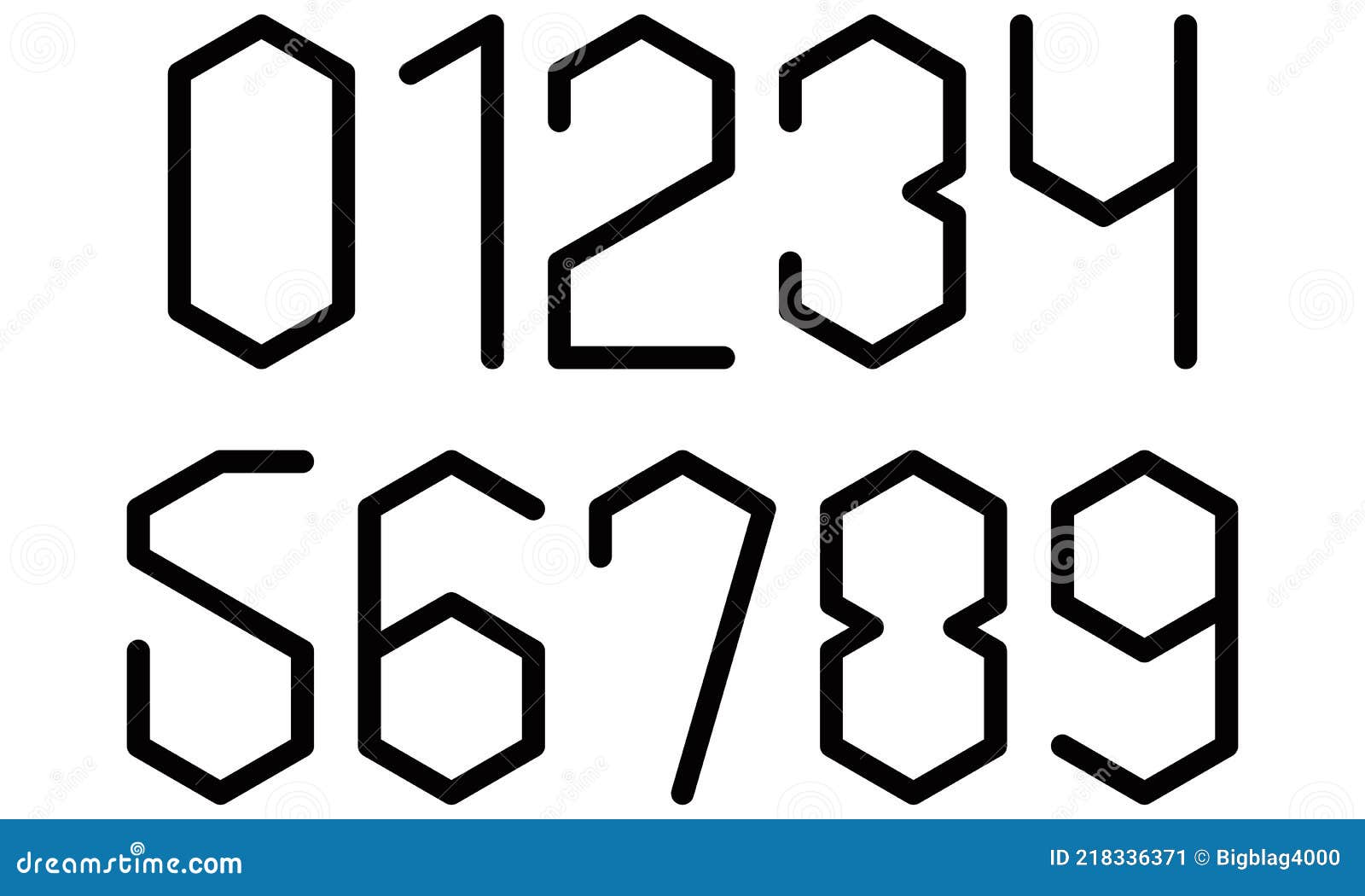Decorative Numbers Isolated on White Background.Vector Numerals Stock ...