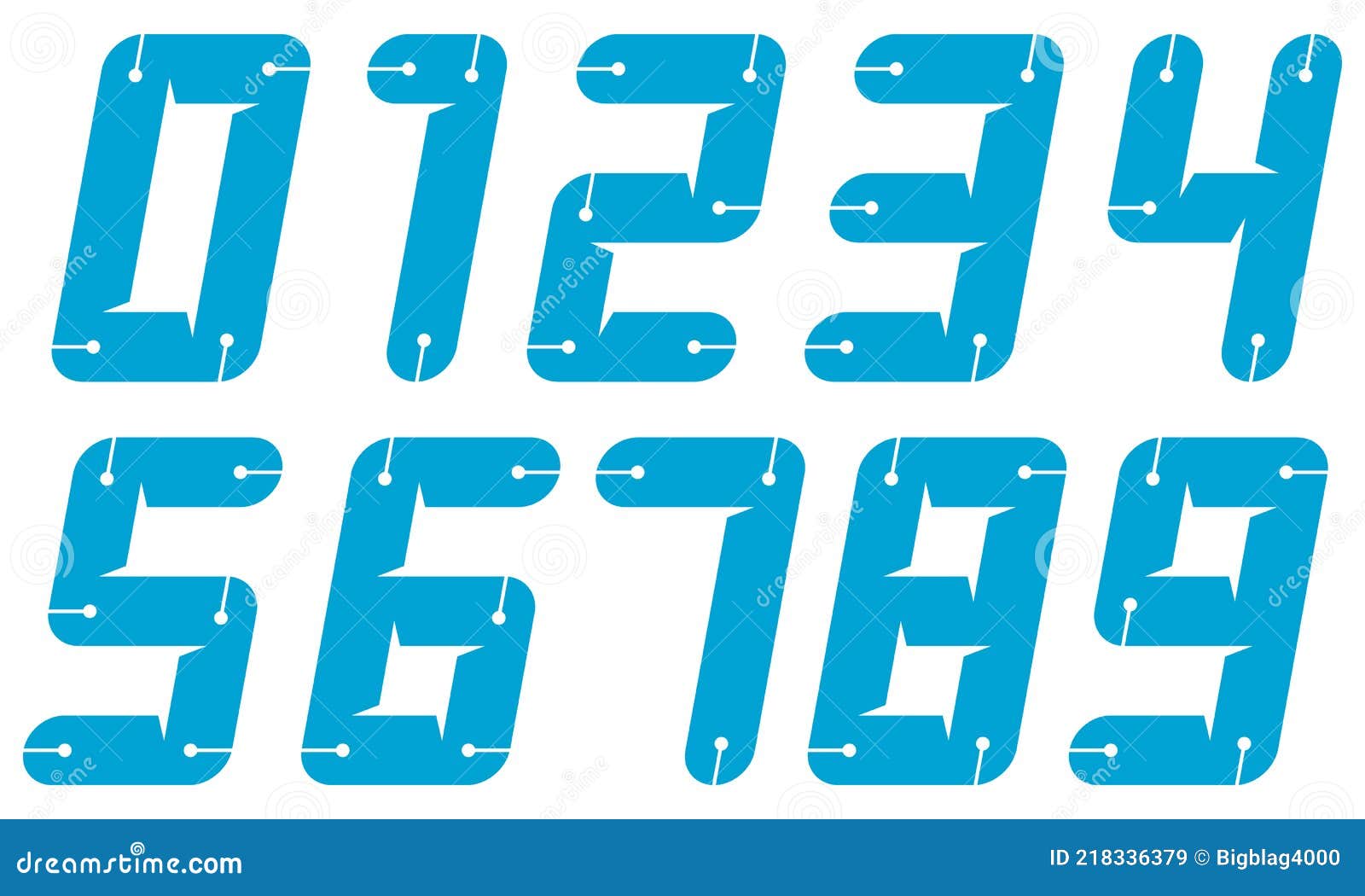 Decorative Numbers Isolated on White Background.Vector Numerals Stock ...