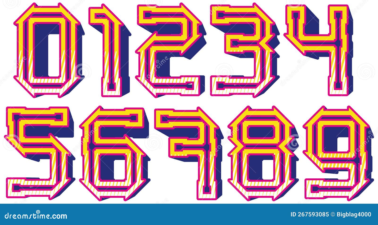 Decorative Numbers Set.Vector Art Font. Stock Illustration ...
