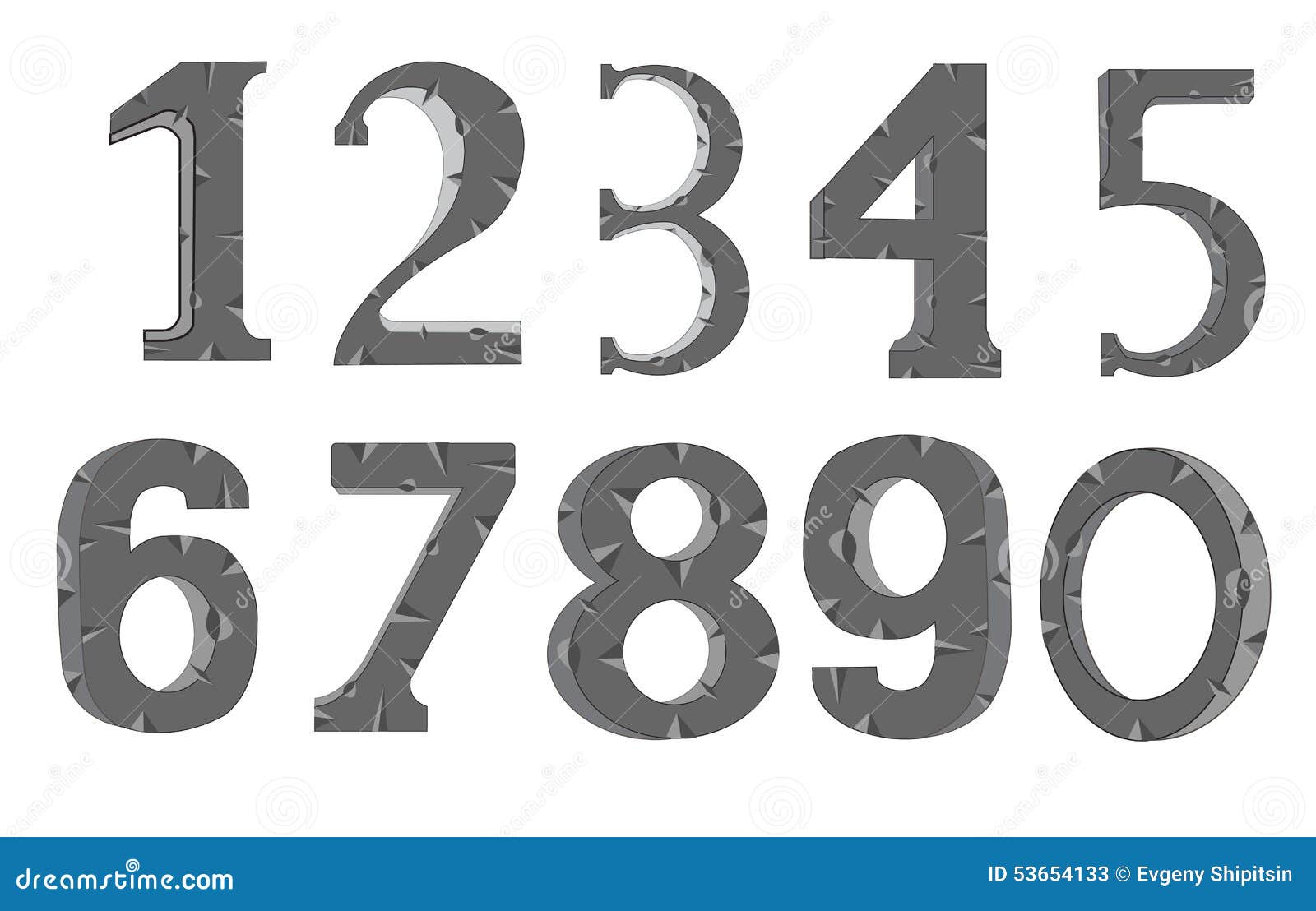 Decorative numerals stock illustration. Illustration of stone - 53654133