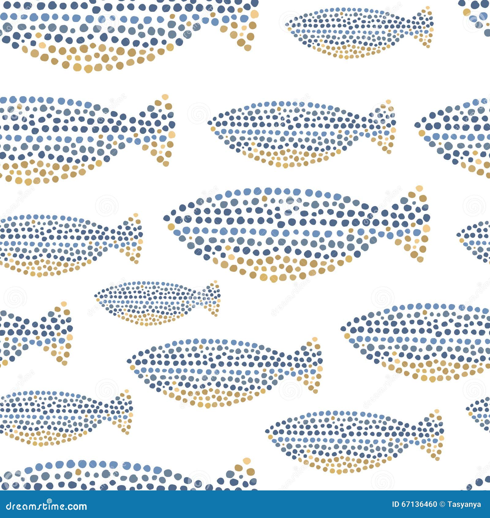 Decorative Ocean Fish Pattern Seamless Stock Vector - Illustration of ...