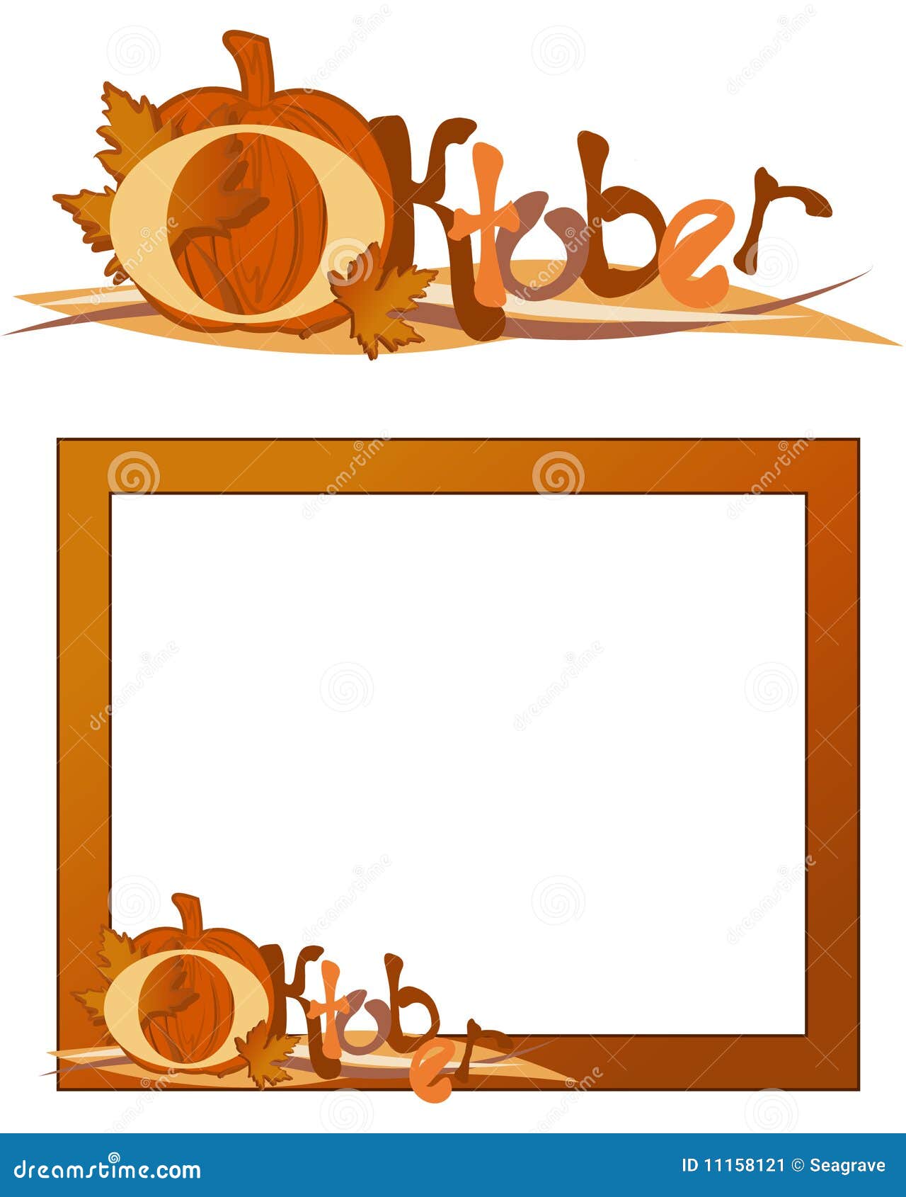 Decorative October frame stock illustration. Illustration of framed ...