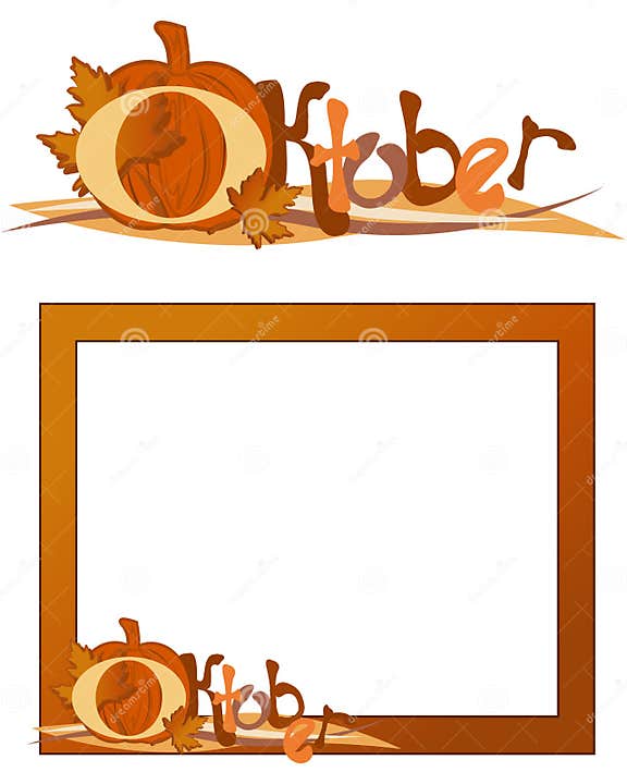 Decorative October frame stock illustration. Illustration of framed ...