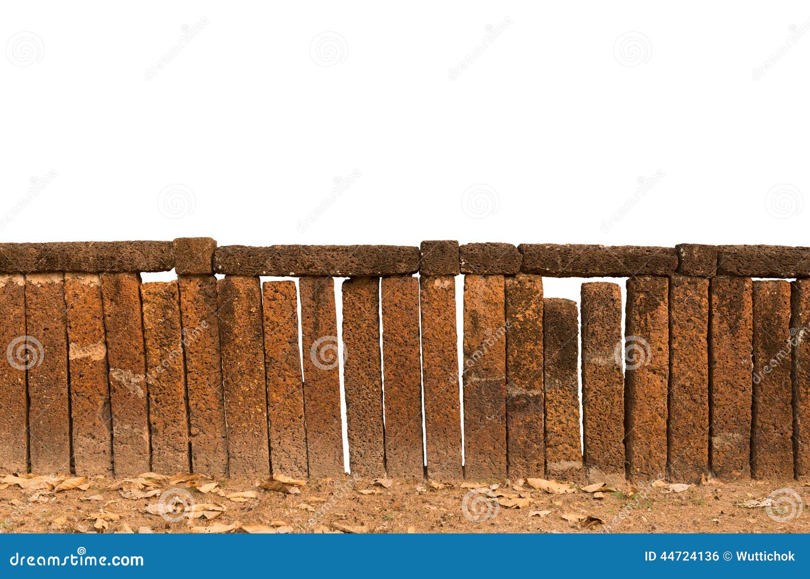 Decorative Old Laterite Stone Fence Stock Photo - Image of column ...