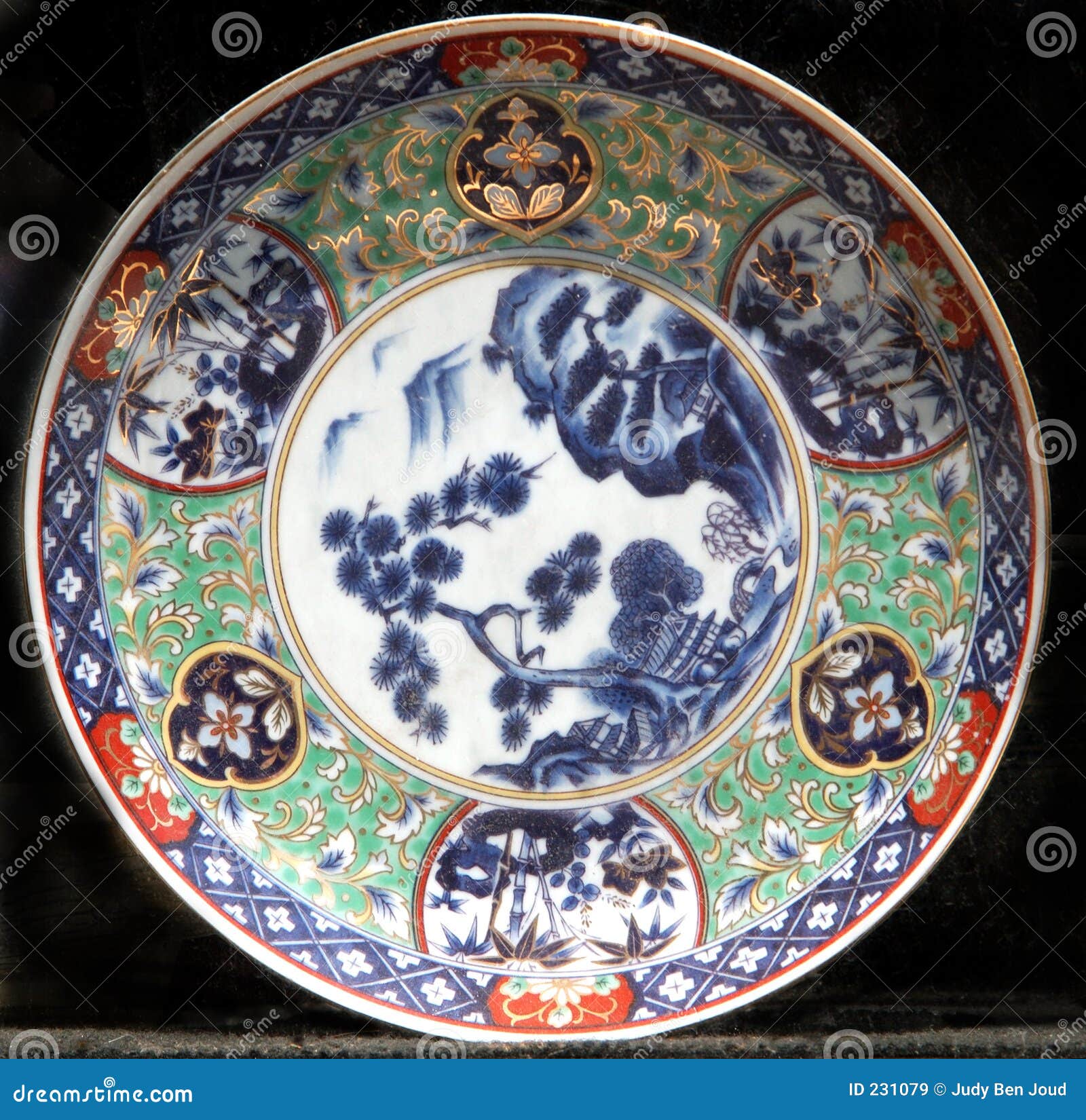 Decorative old plate stock image. Image of gold, style - 231079